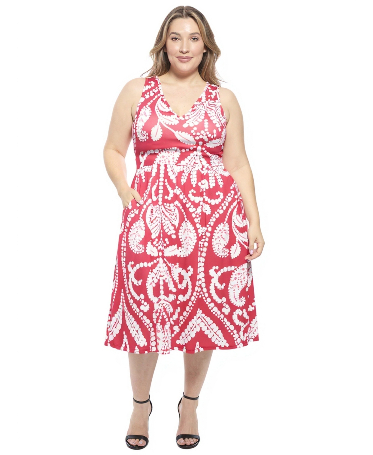 Click here for 24seven Comfort Apparel Plus Size Paisley Pleated... prices