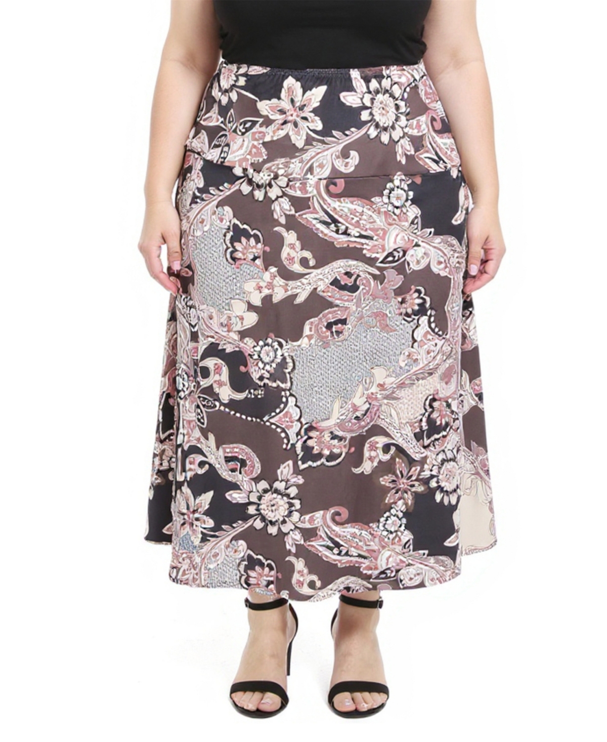 Click here for 24seven Comfort Apparel Plus Size Paisley Elastic... prices