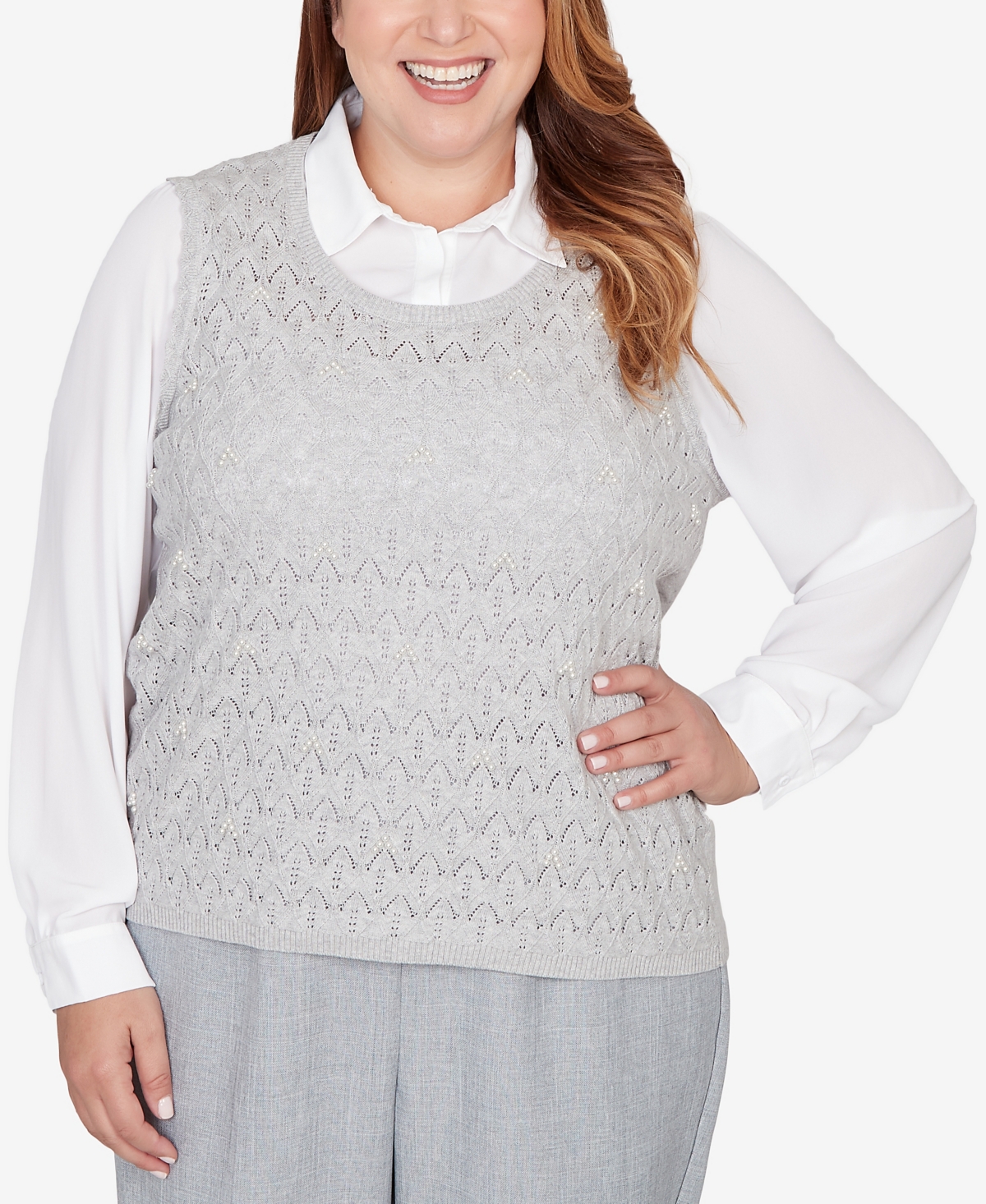 Click here for Alfred Dunner Plus Size Al Fresco Pointelle Mother... prices