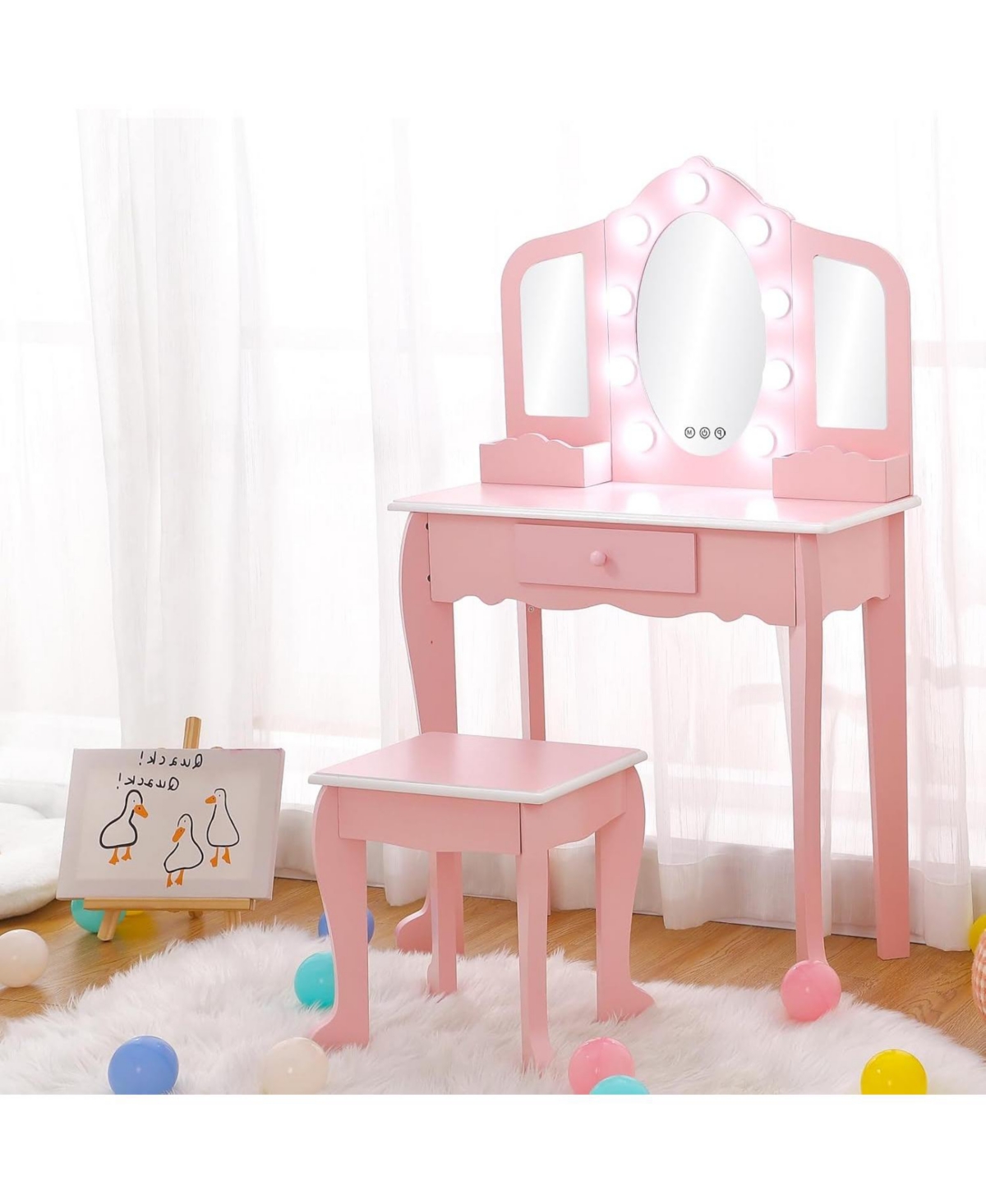 Click here for Gaomon Kids Vanity Table and Stool Set with Lighte... prices