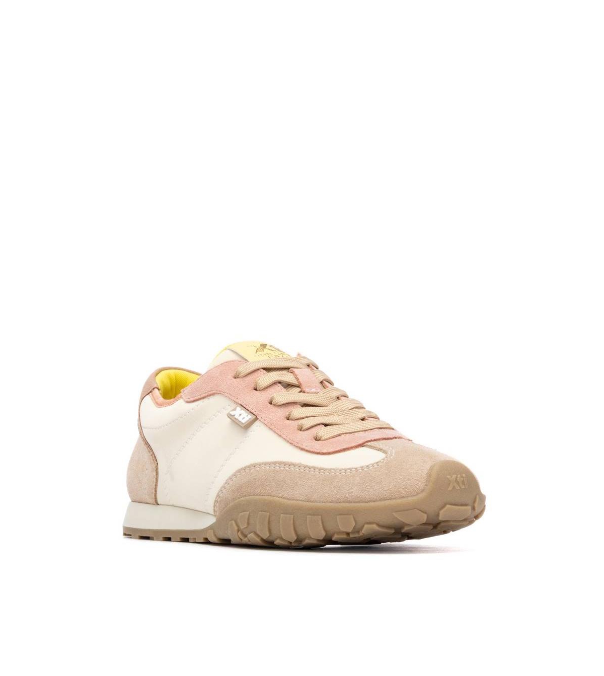 Click here for Xti Womens Casual Suede Lace-Up Sneakers - Beige prices