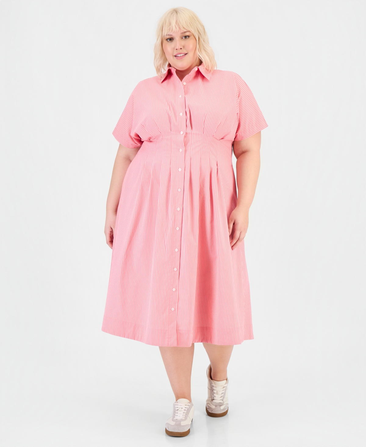 Click here for On 34th Trendy Plus Size Pinstriped Pleated-Waist... prices