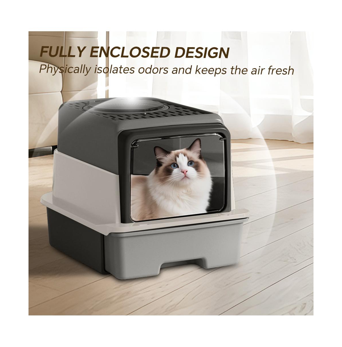 Click here for Aostirmotor 3-in-1 Modern Cat Litter Box with Hood... prices
