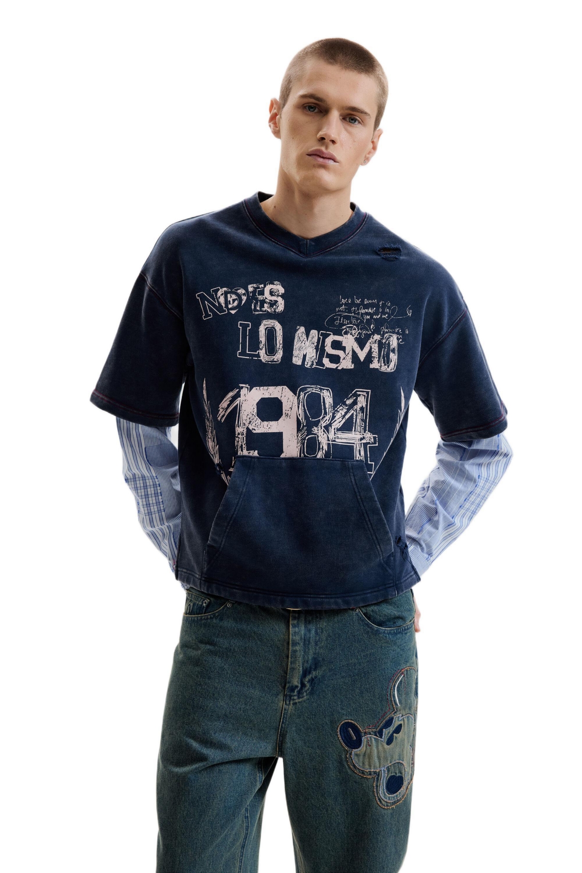 Click here for Desigual Mens Long -Sleeve Sweatshirt - Blue prices