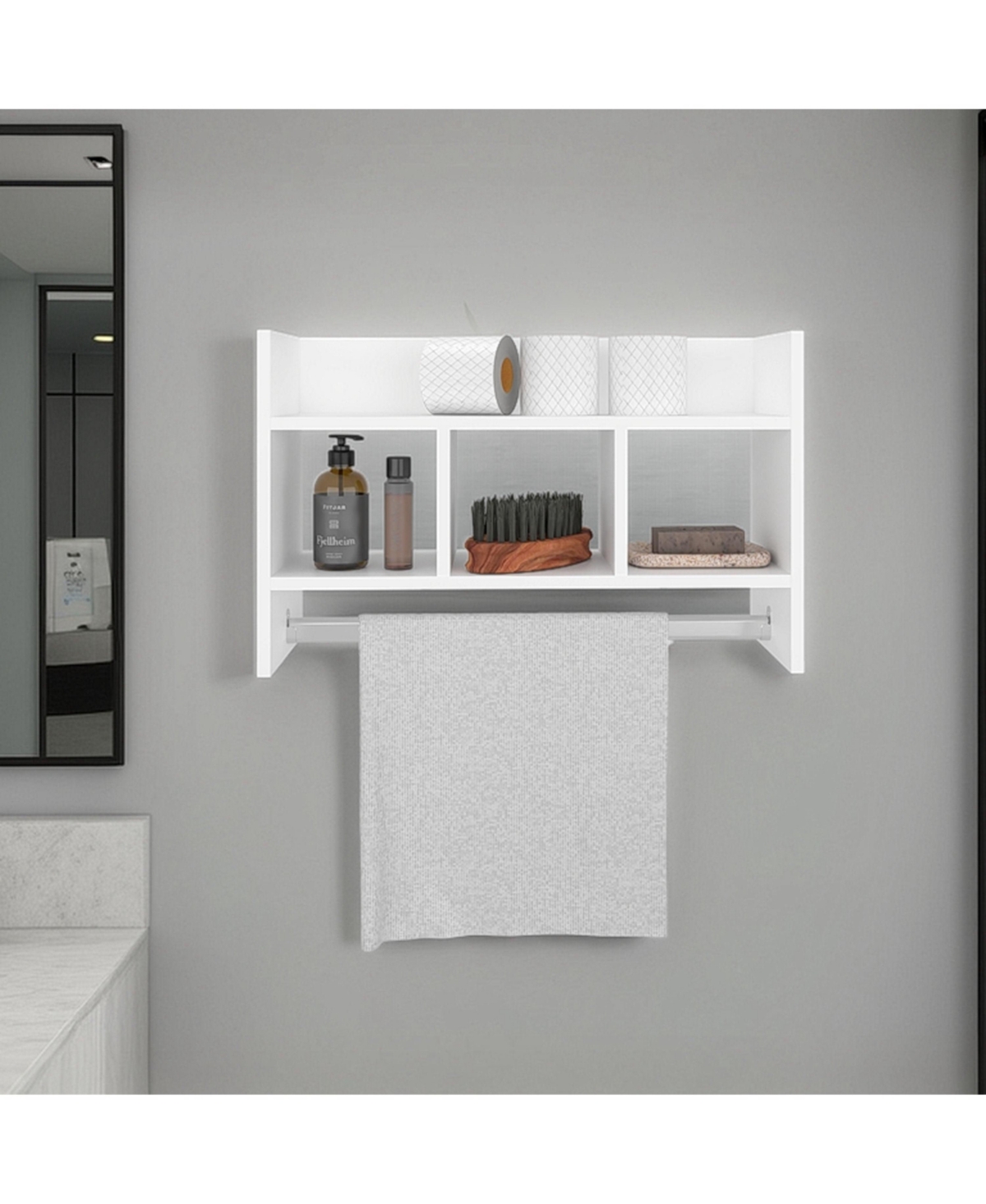 Click here for Franklin Bath Shelf with Towel Bar  Open Shelves... prices