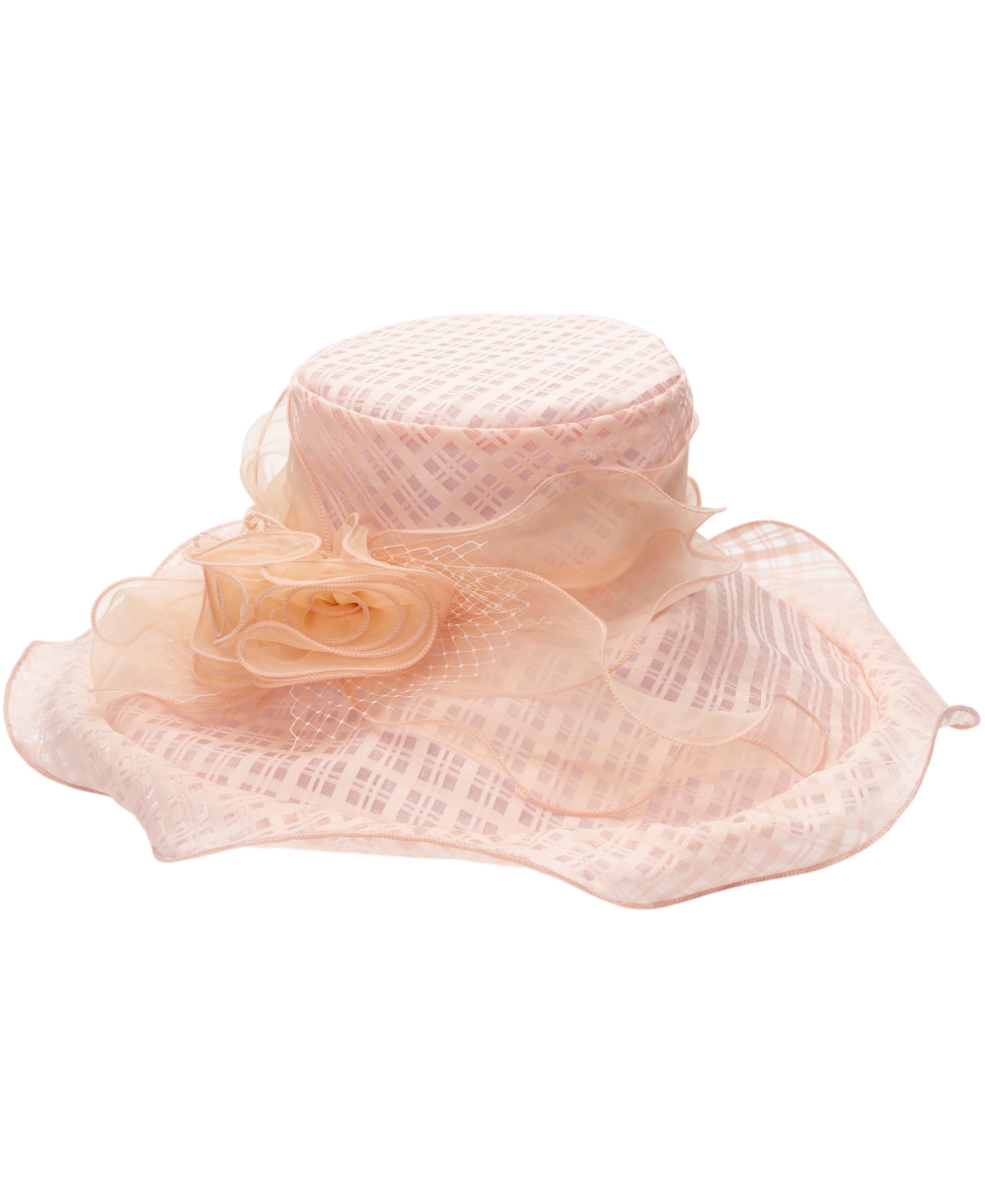 Click here for August Hats Textured Organza Rosette Wide Brim Hat... prices