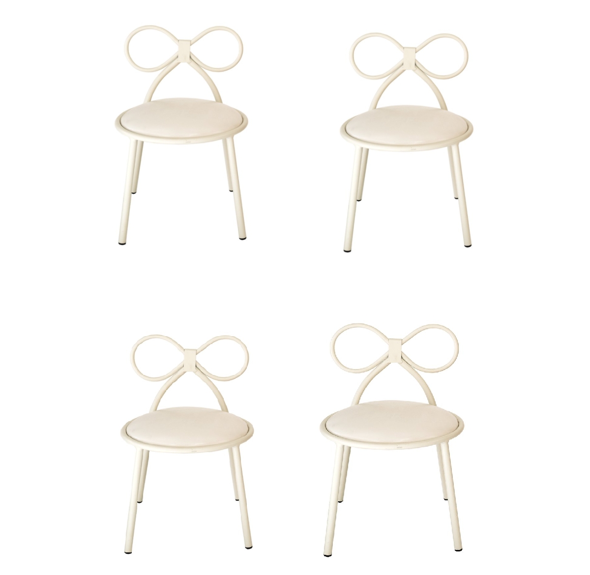 Click here for Csp Metal Kids Bow Chair With White Vinyl Seat Cus... prices