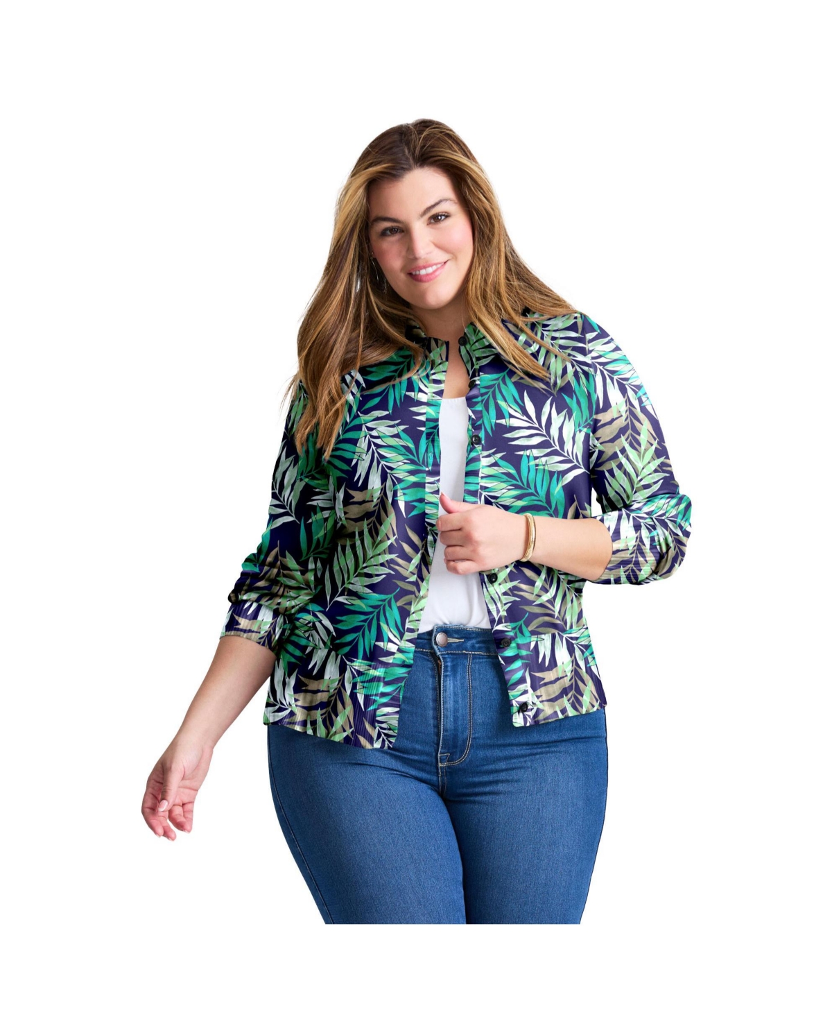 Click here for Avenue Womens Signature Fine Gauge Cardigan - Aqua... prices