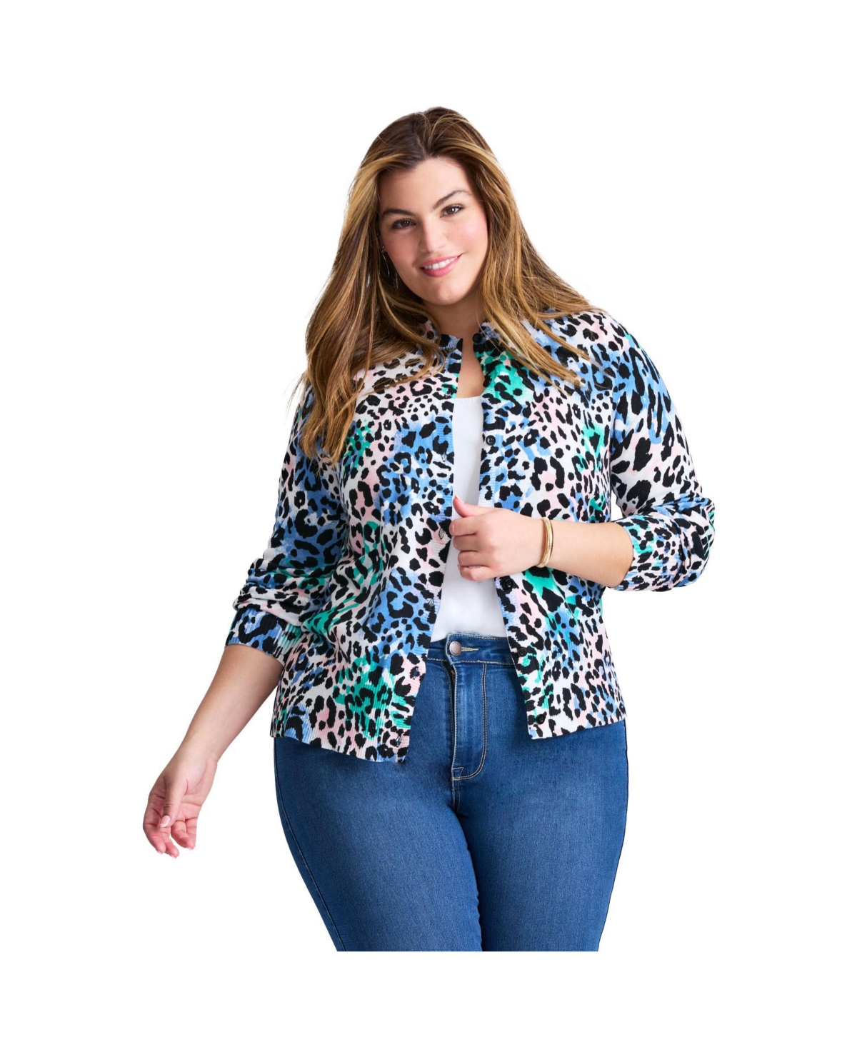 Click here for Avenue Womens Signature Fine Gauge Cardigan - Mult... prices