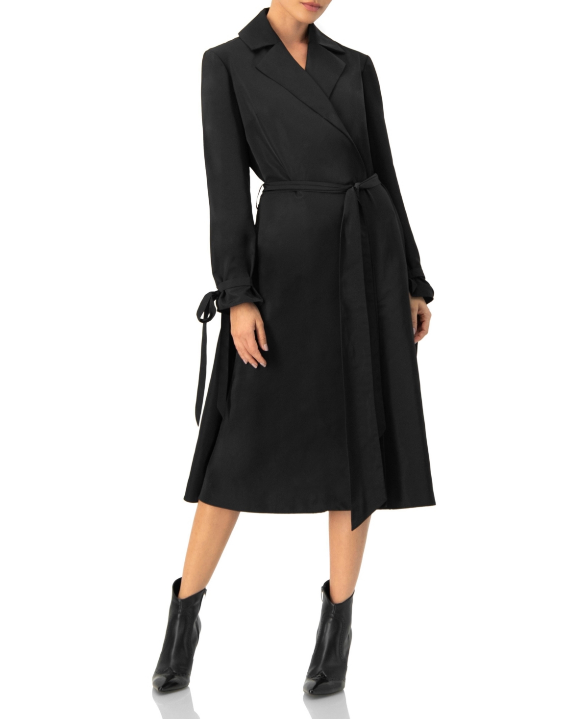 Click here for Ivonne Womens Long Sleeve Wrap Midi Dress - Black prices