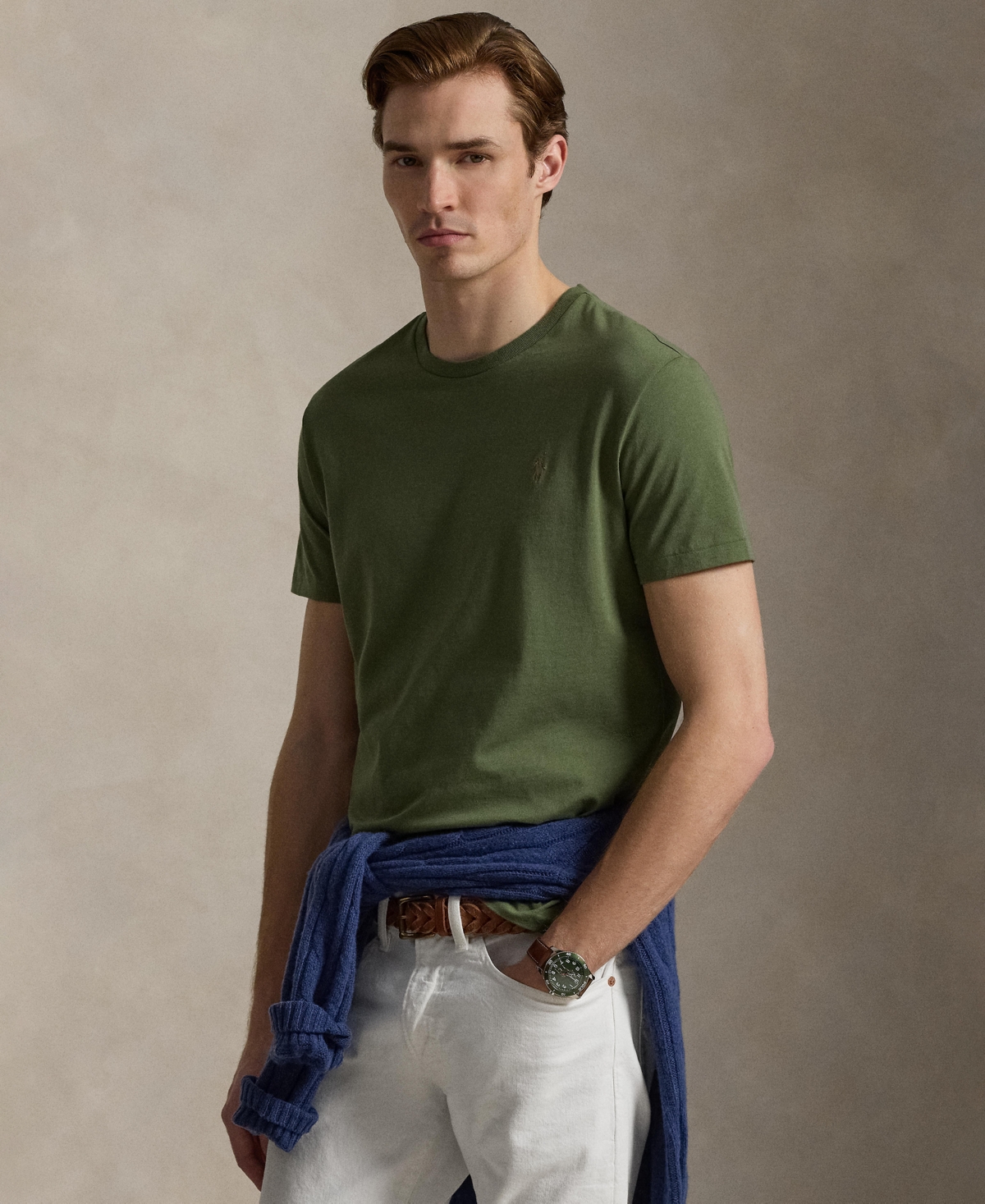 Polo Ralph Lauren Mens Classic Fit Crew Neck T-Shirt - Supply Olive