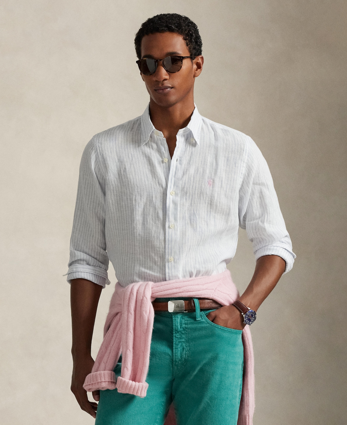 Click here for Polo Ralph Lauren Mens Classic Fit Linen Shirt - W... prices