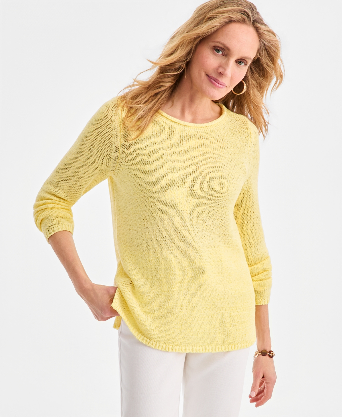 Click here for Style & Co Womens Tape Yarn Roll Neck Sweater  Mac... prices