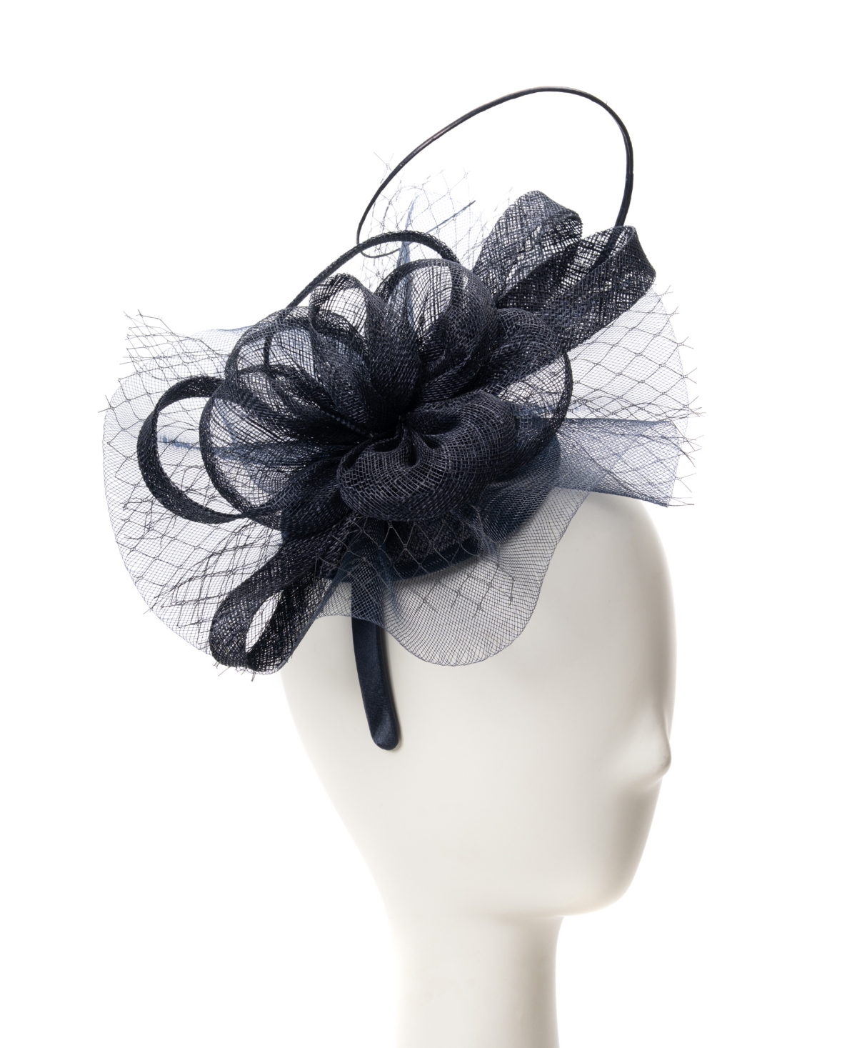 Click here for August Hats Sinamat Swirl Net Fascinator Hat - Nav... prices