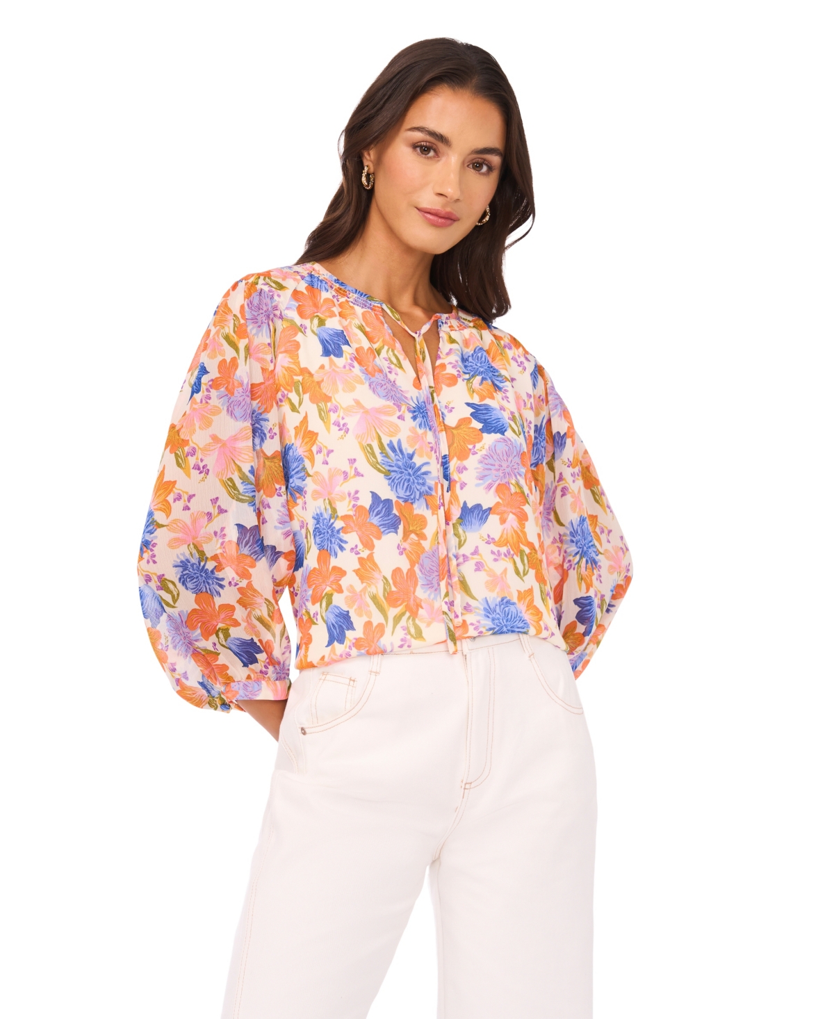 Click here for Vince Camuto Womens Ruffle Tie-Neck Blouse - Soft... prices