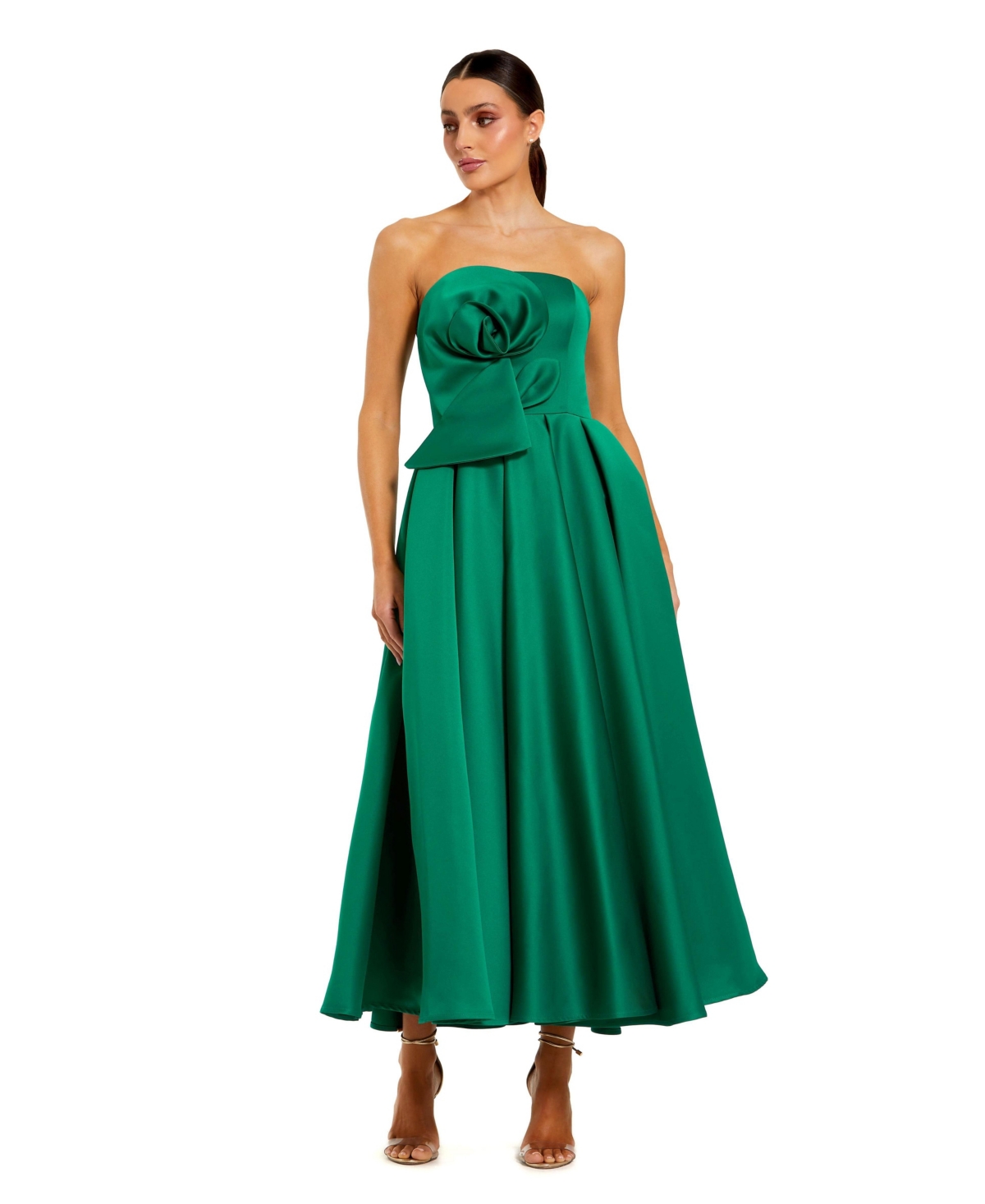 Click here for Mac Duggal Womens Strapless Satin A Line Midi Dres... prices