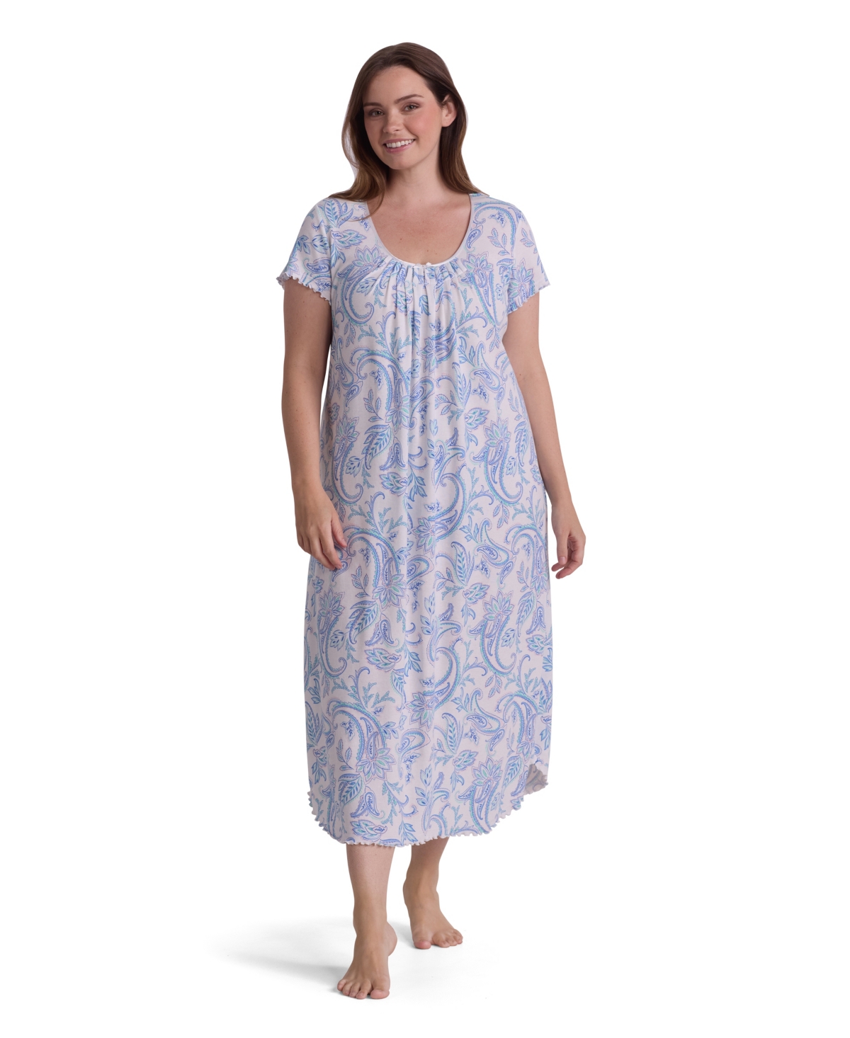 Click here for Miss Elaine Plus Size Round Neck Printed Sleepwear... prices