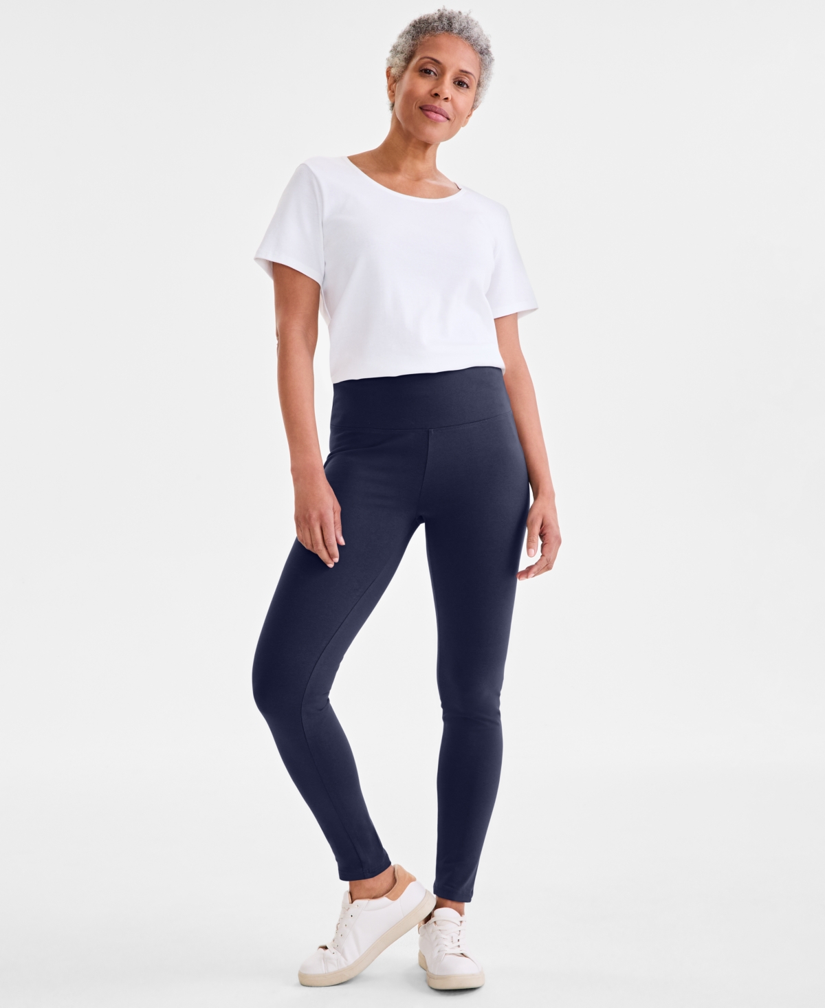 Style & Co Petite High-Rise Basic Leggings  Created for Macys - Industrial Blue