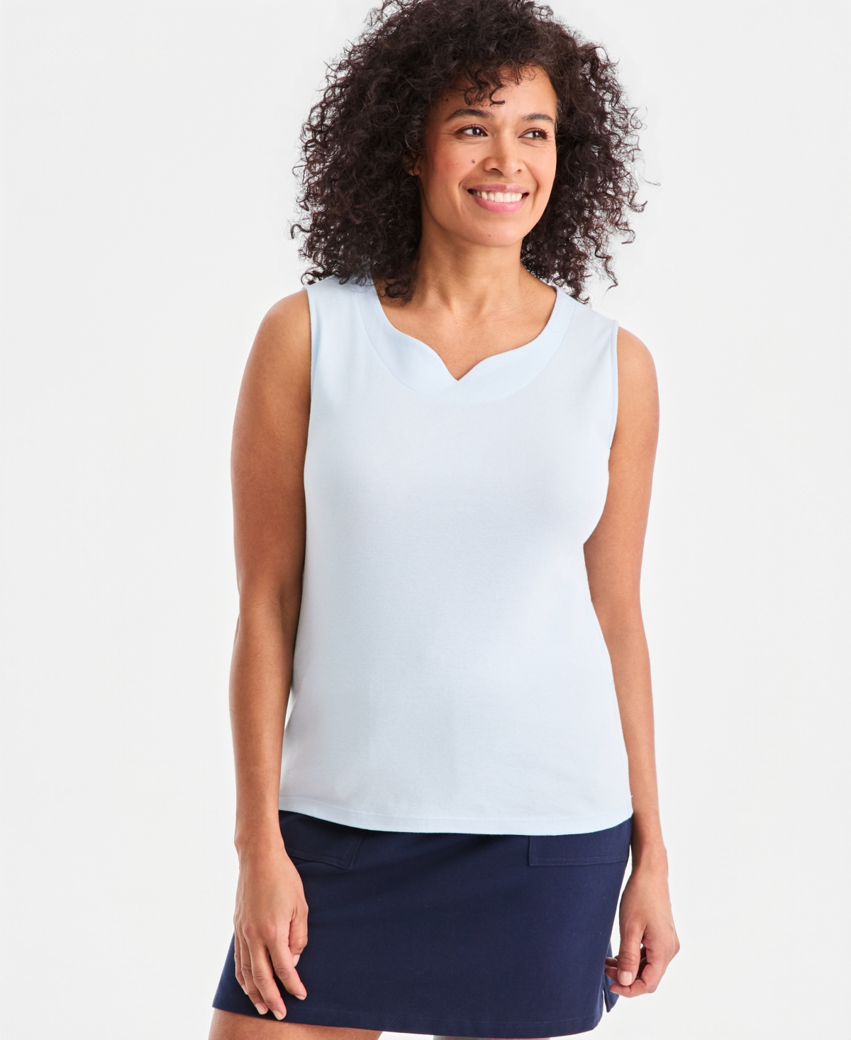 Click here for Style & Co Womens Sweetheart-Neck Sleeveless Top... prices