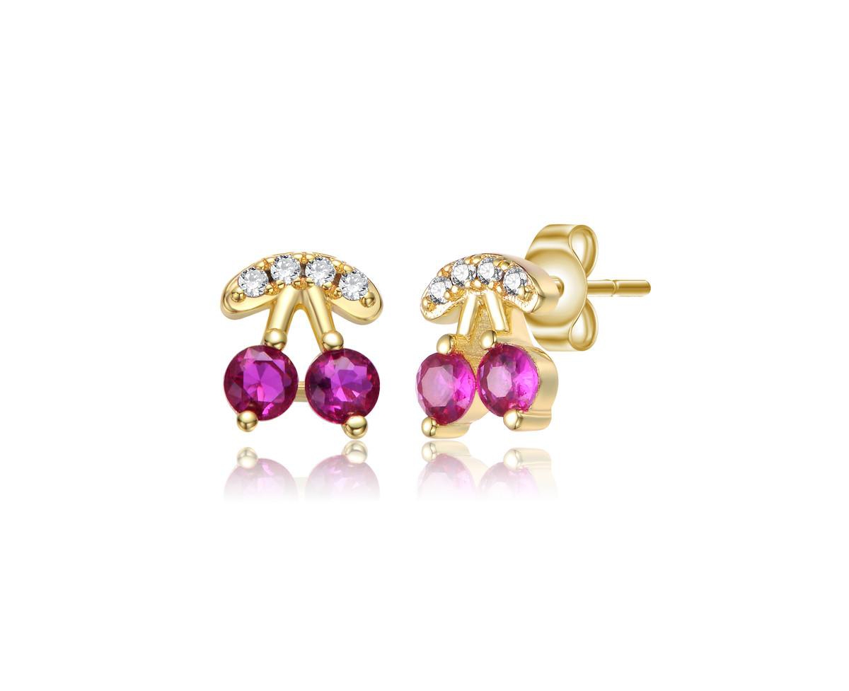 Click here for GiGiGirl Dainty Cz Cherry Shaped Stud Earrings in... prices