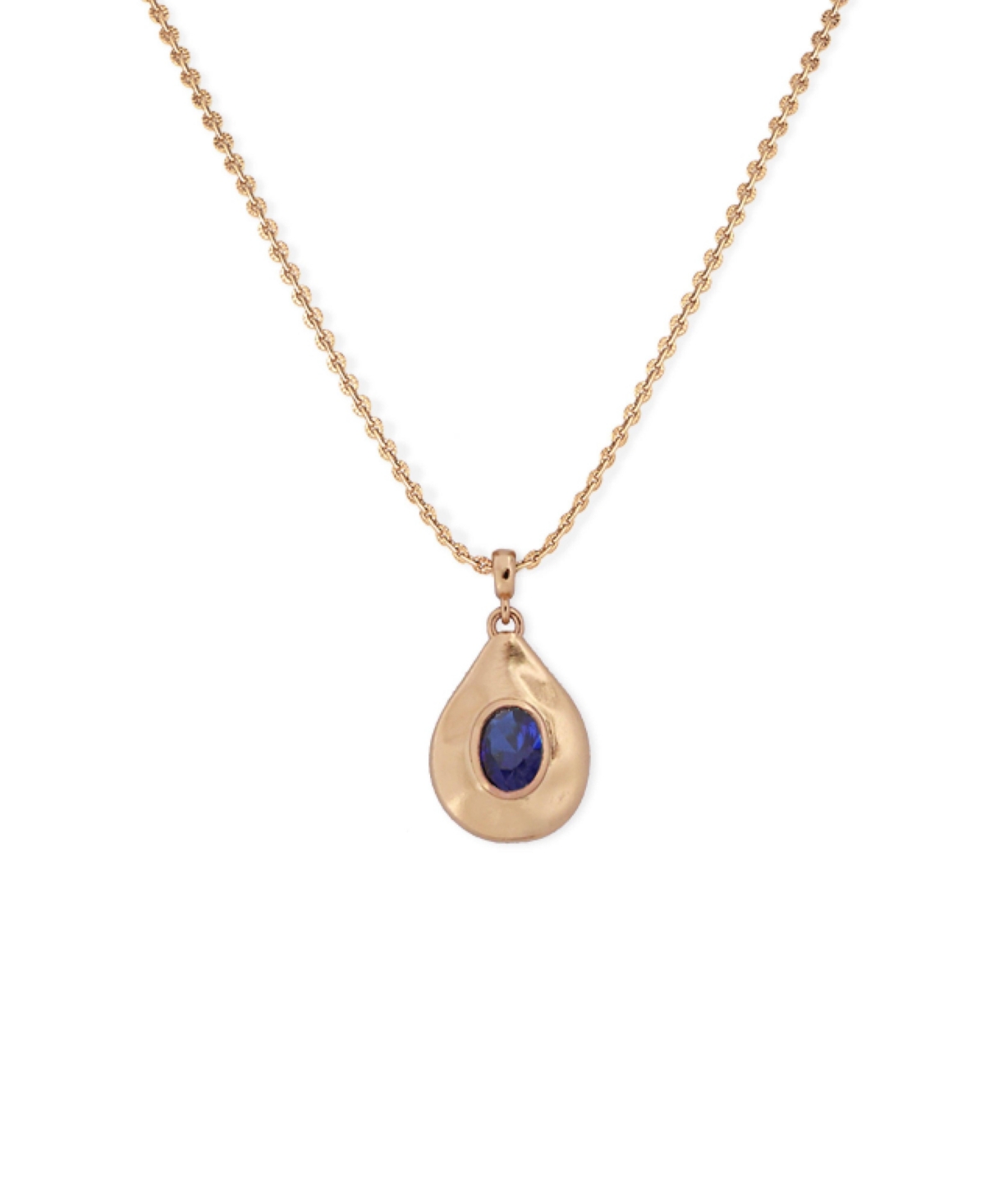 Click here for Retro Chic Fig Pendant Necklace - Gold  blue prices
