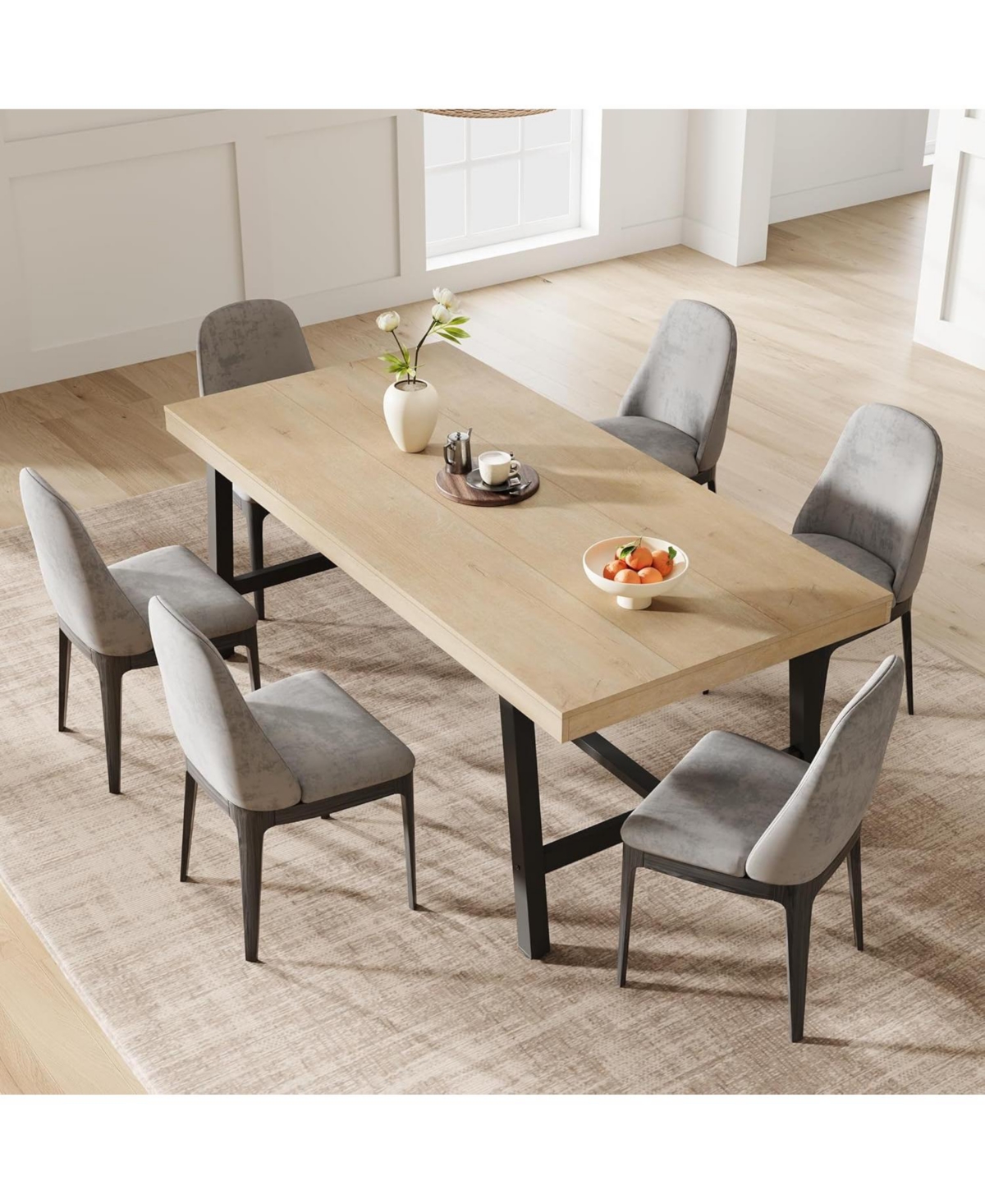 Click here for Gaomon Kitchen Table Large Rustic Wood Dining Tabl... prices