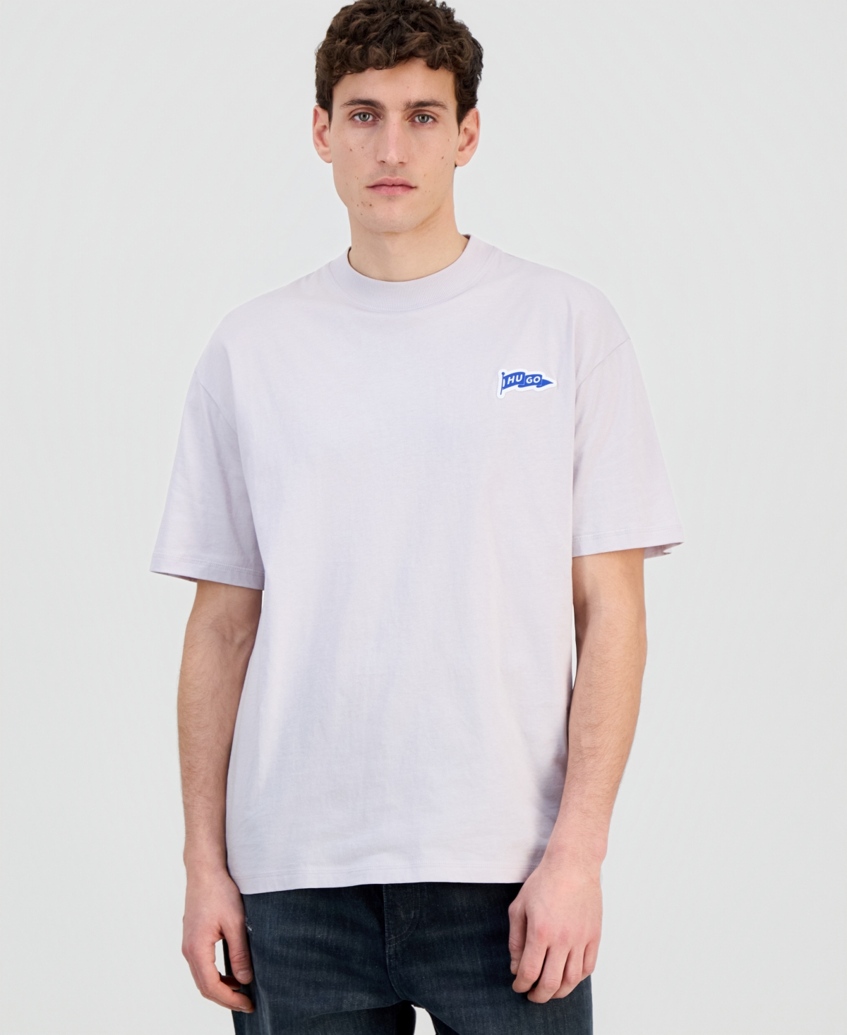 Click here for Hugo Boss Mens Cotton Logo Crewneck T-Shirt - ligh... prices