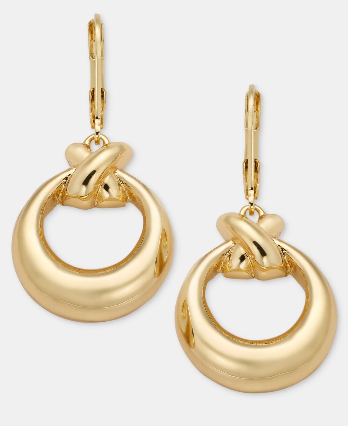 Click here for Anne Klein Open Circle Drop Earrings - Gold prices