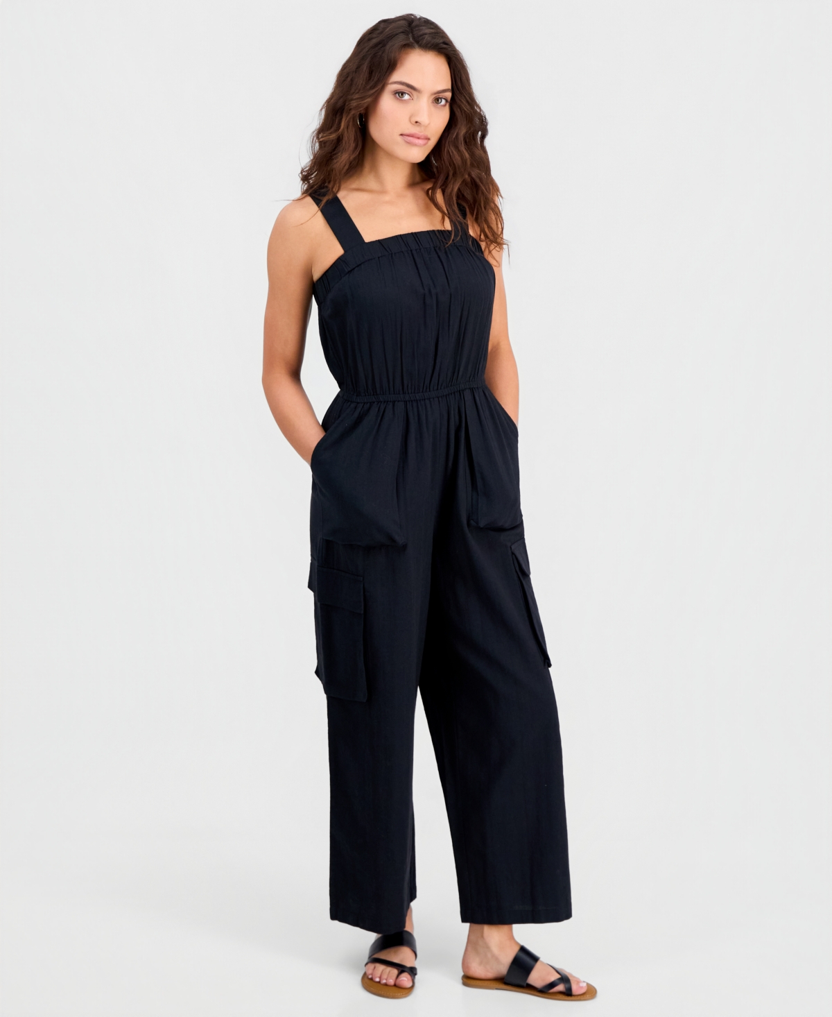 Click here for And Now This Petite Cotton Cargo Jumpsuit  Macys E... prices
