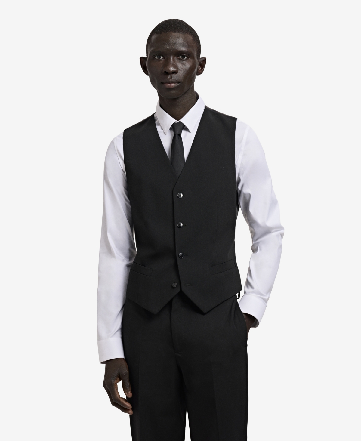 Click here for Mango Mens Super Slim-Fit Stretch-Fabric Suit Vest... prices