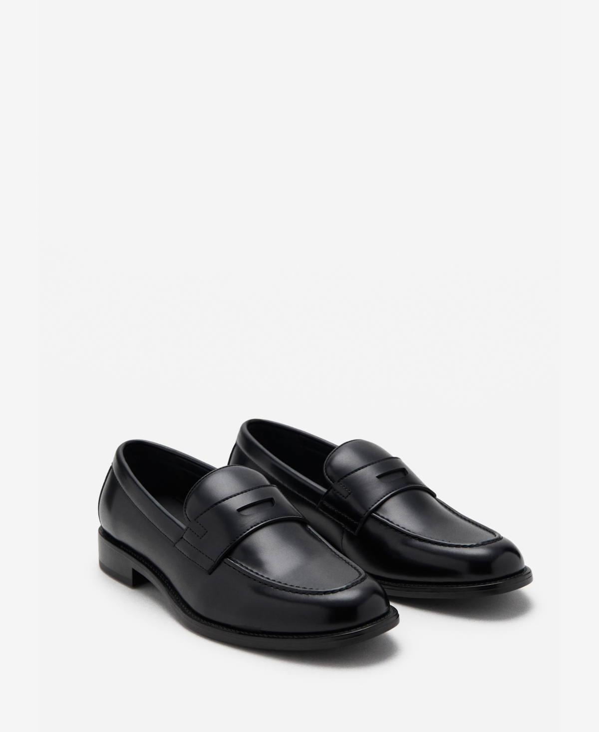 Click here for Mango Mens Nappa Leather-Effect Moccasins - Black prices
