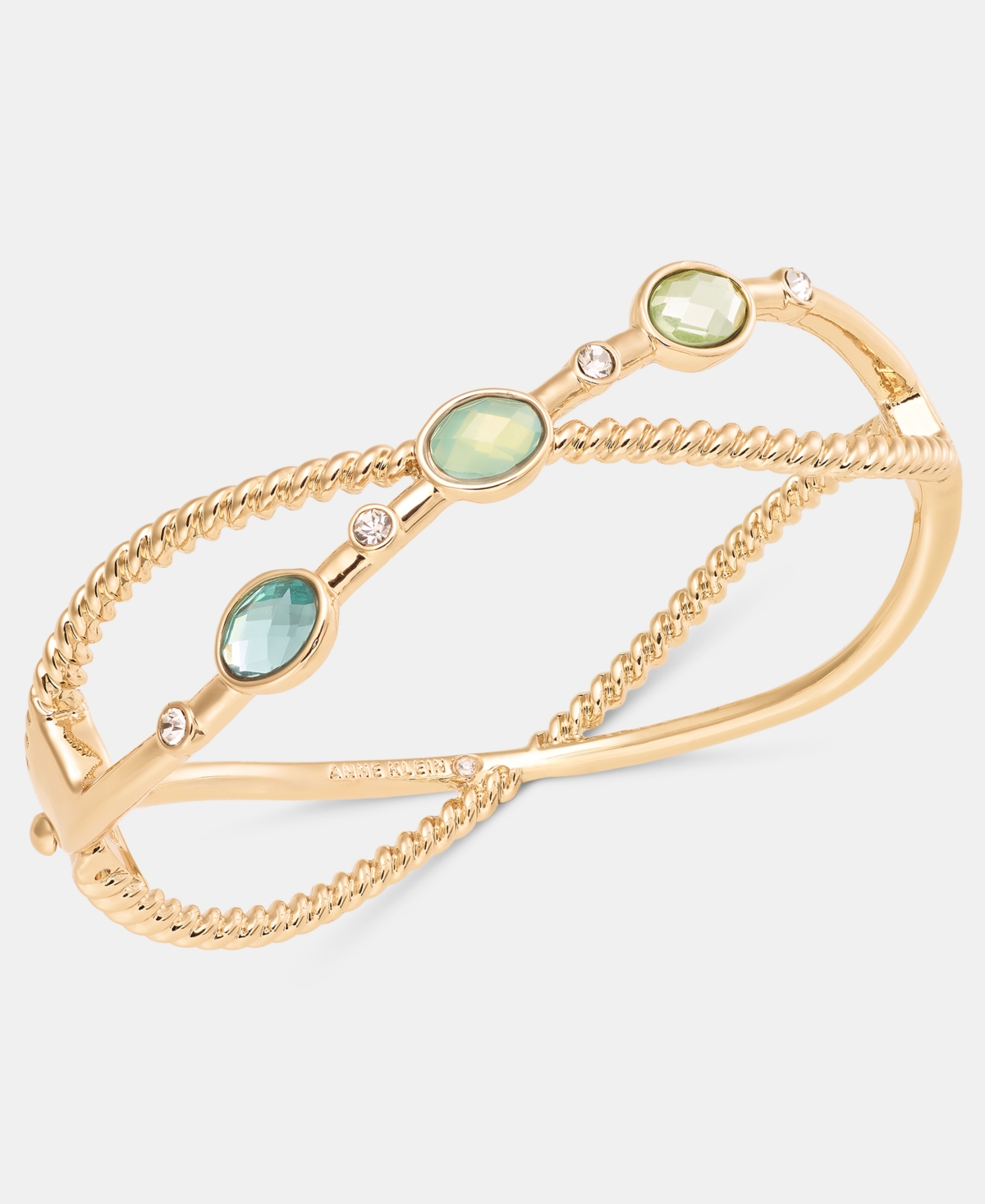 Click here for Anne Klein Crystal & Stone Openwork Bangle Bracele... prices