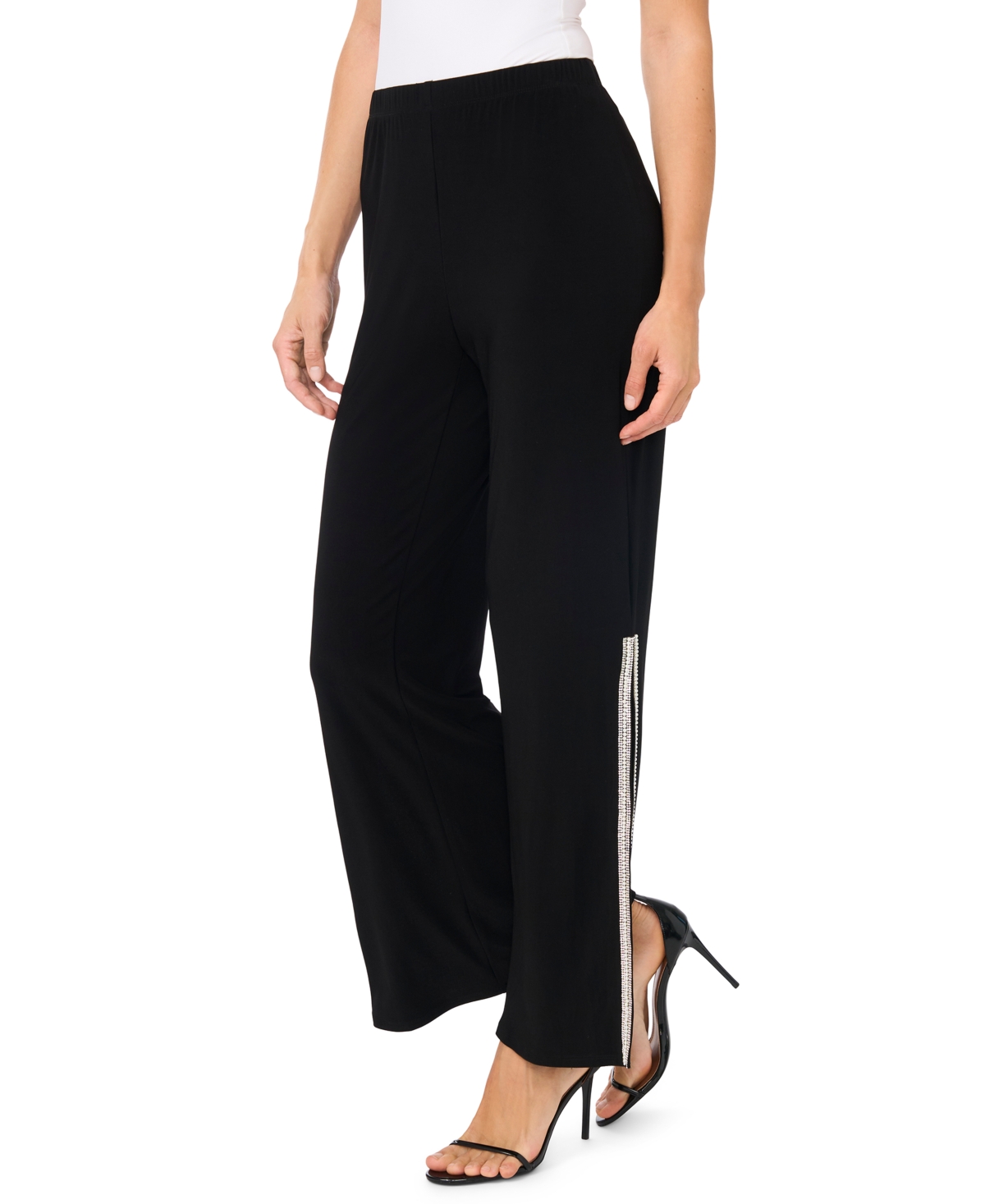 Click here for Msk Womens Imitation Pearl Pull-On Pants - Black prices