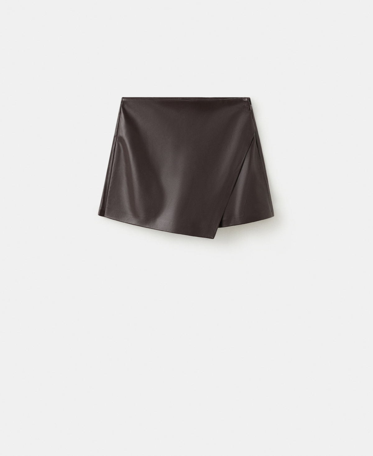 Click here for Mango Womens Faux-Leather Culottes Shorts - Chocol... prices