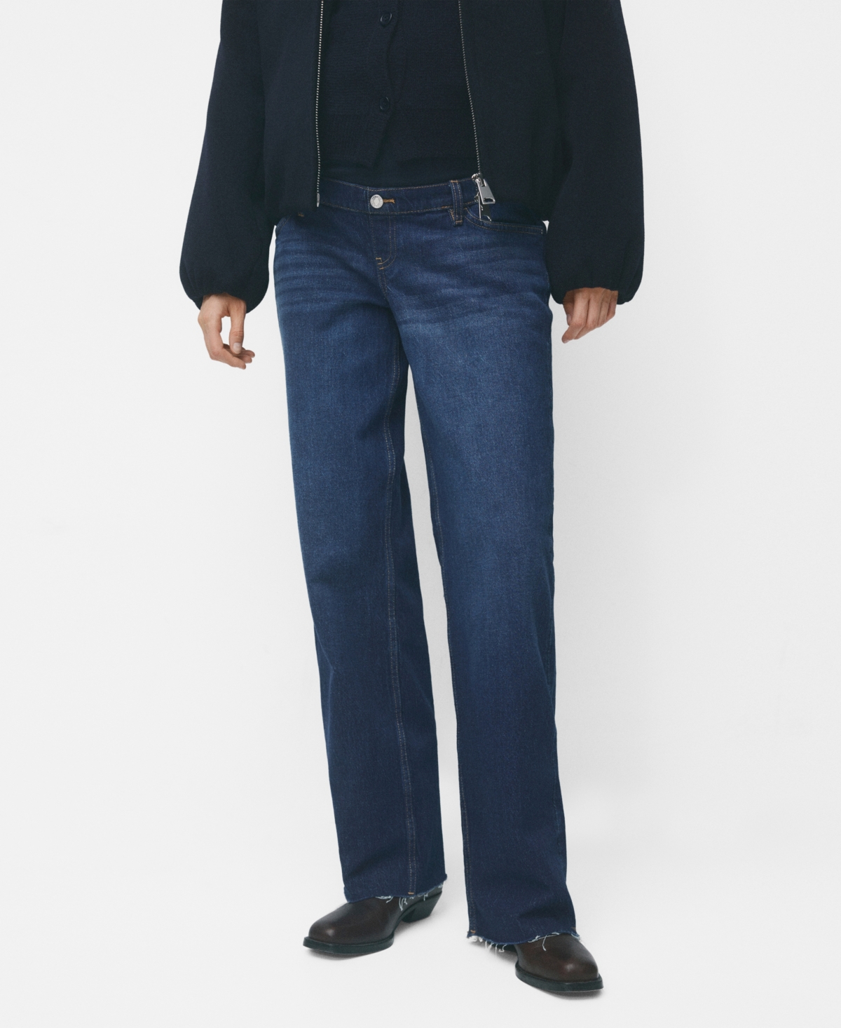 Click here for Mango Womens Wide-Leg Maternity Jeans - Dark Blue prices