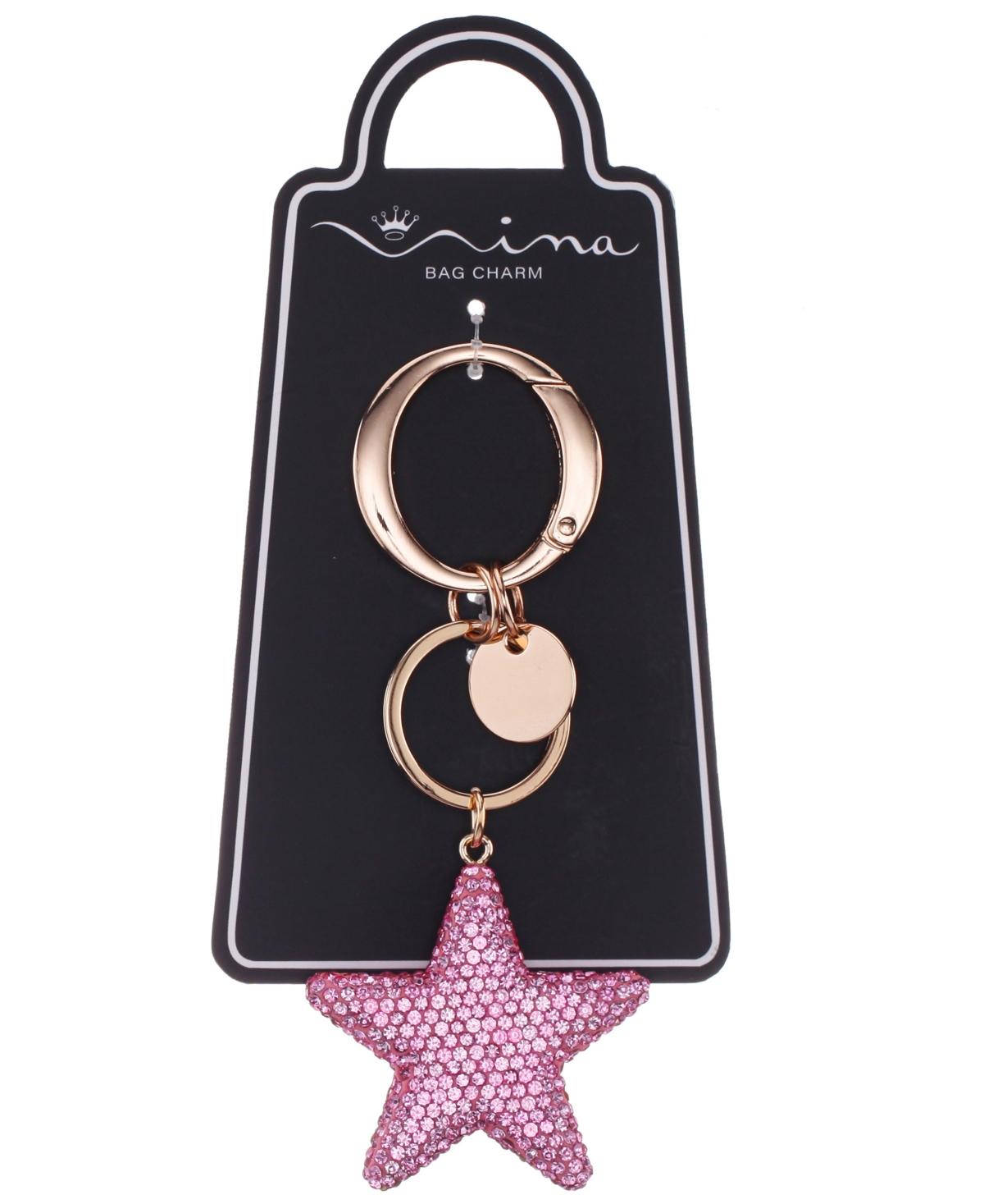 Click here for Nina Crystal star bag charm - Icy pink prices