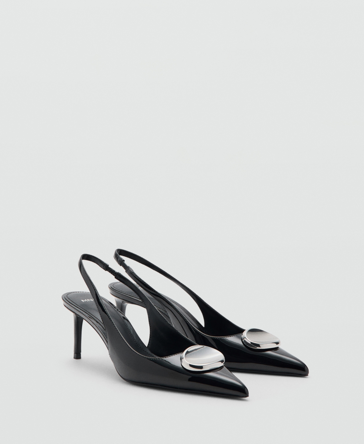 Click here for Mango Womens Metal Detail Patent Leather High-Heel... prices