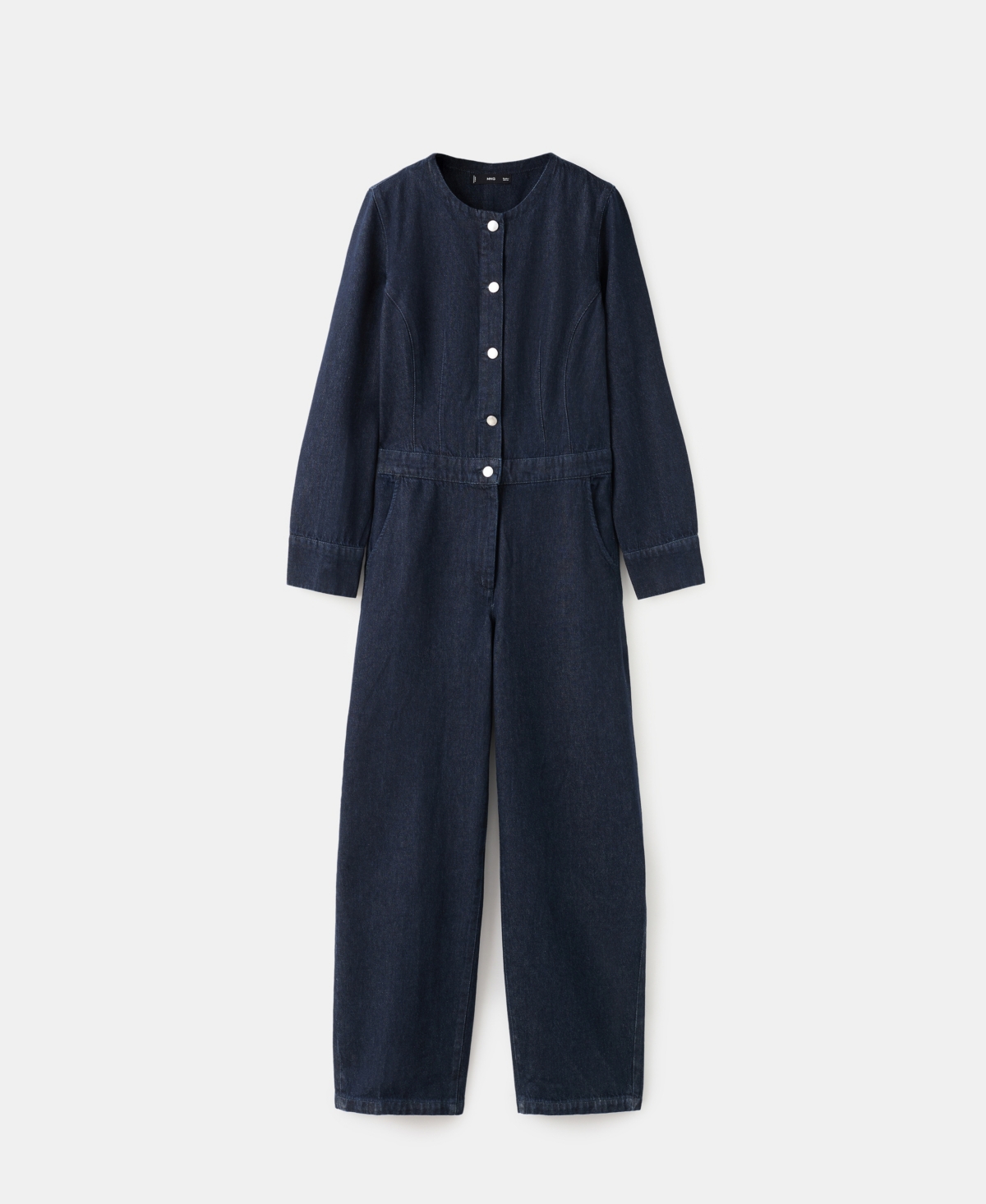 Click here for Mango Womens Buttons Denim Jumpsuit - Dark Blue prices