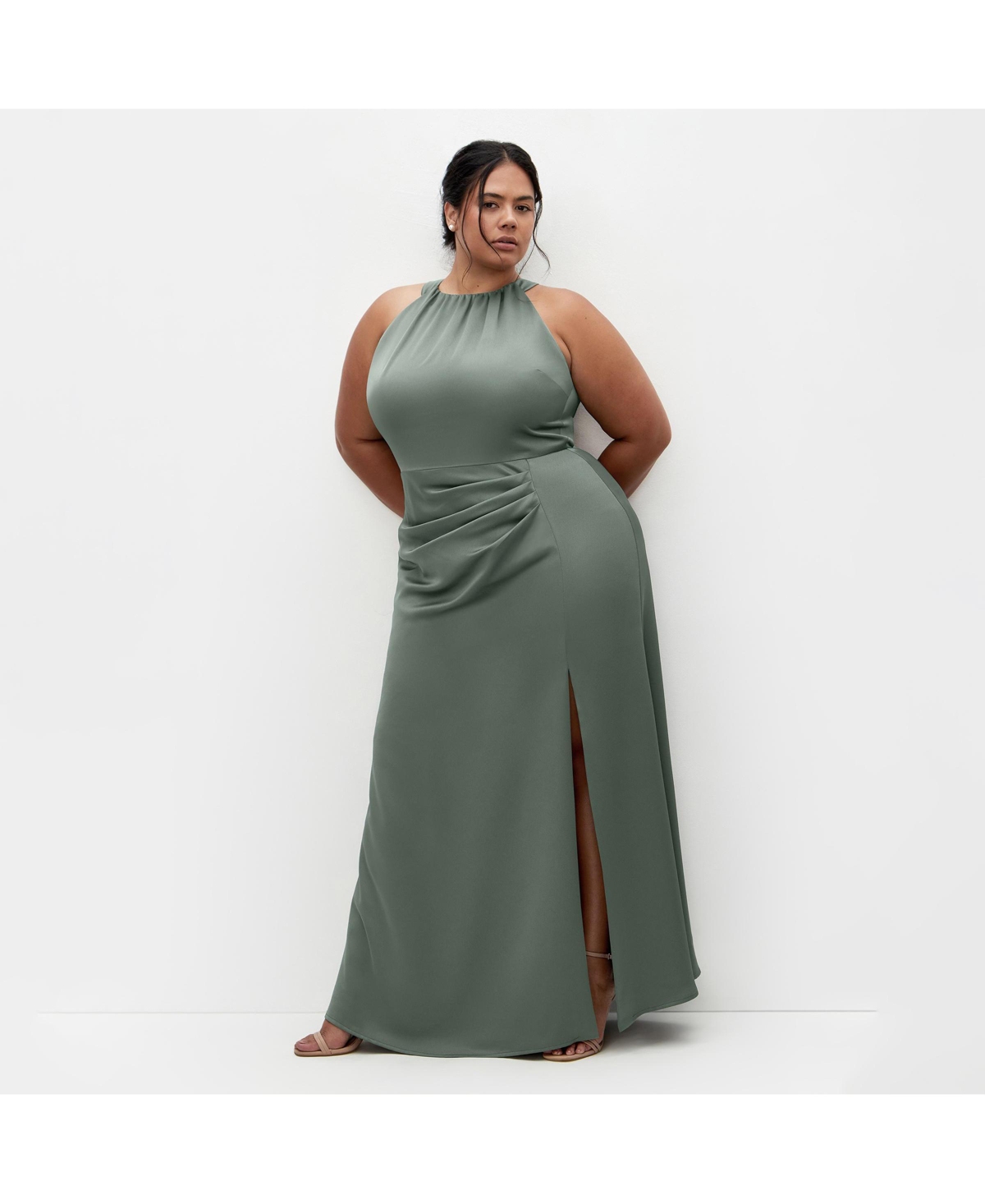 Click here for City Chic Womens Celina Halter Maxi Dress - Sage prices