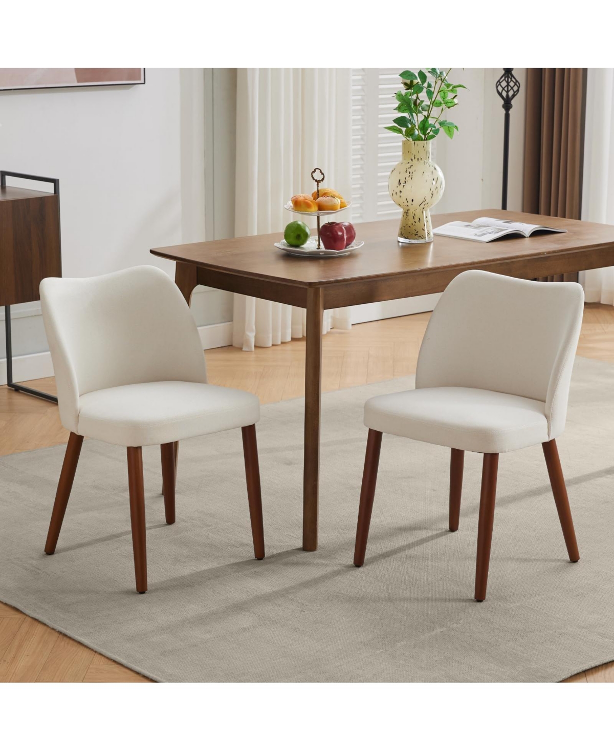 Click here for Gaomon Kitchen Table Set of 2 Beige Linen Dining C... prices