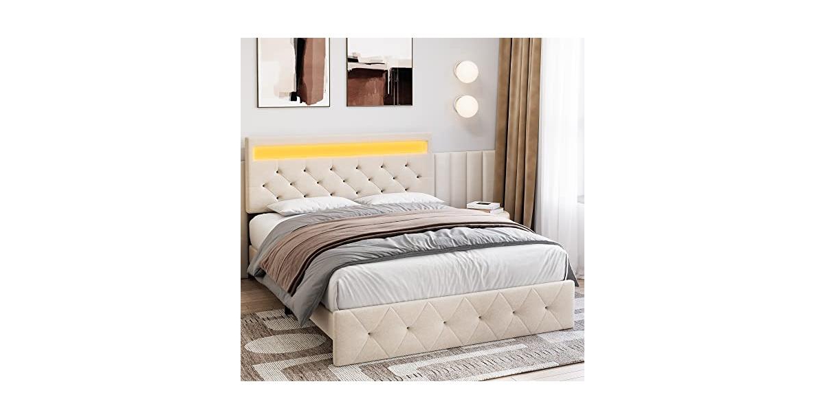 Click here for gaomon Bed Frame with Charging Station and Led Lig... prices