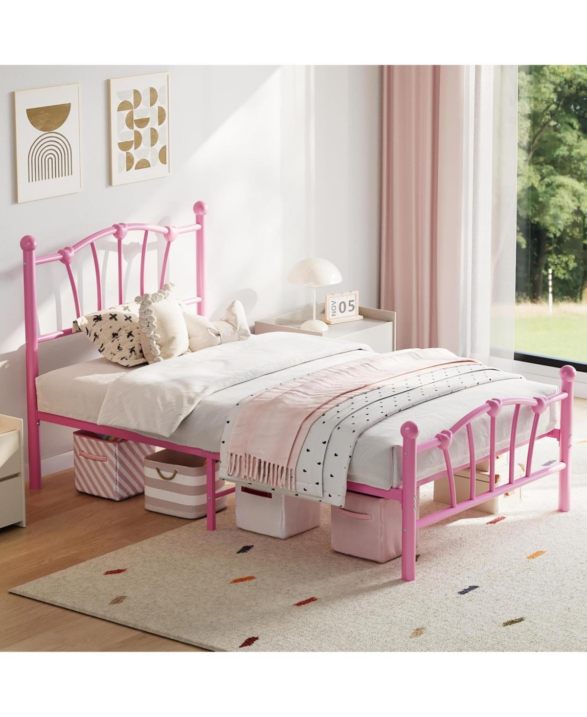 Click here for gaomon Twin Bed Frame for Girls  Heart-Shaped Head... prices