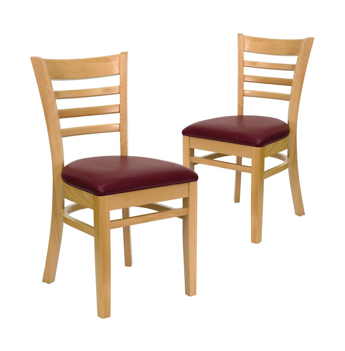 Click here for Emma+Oliver 2 Pack Ladder Back Wooden Restaurant C... prices