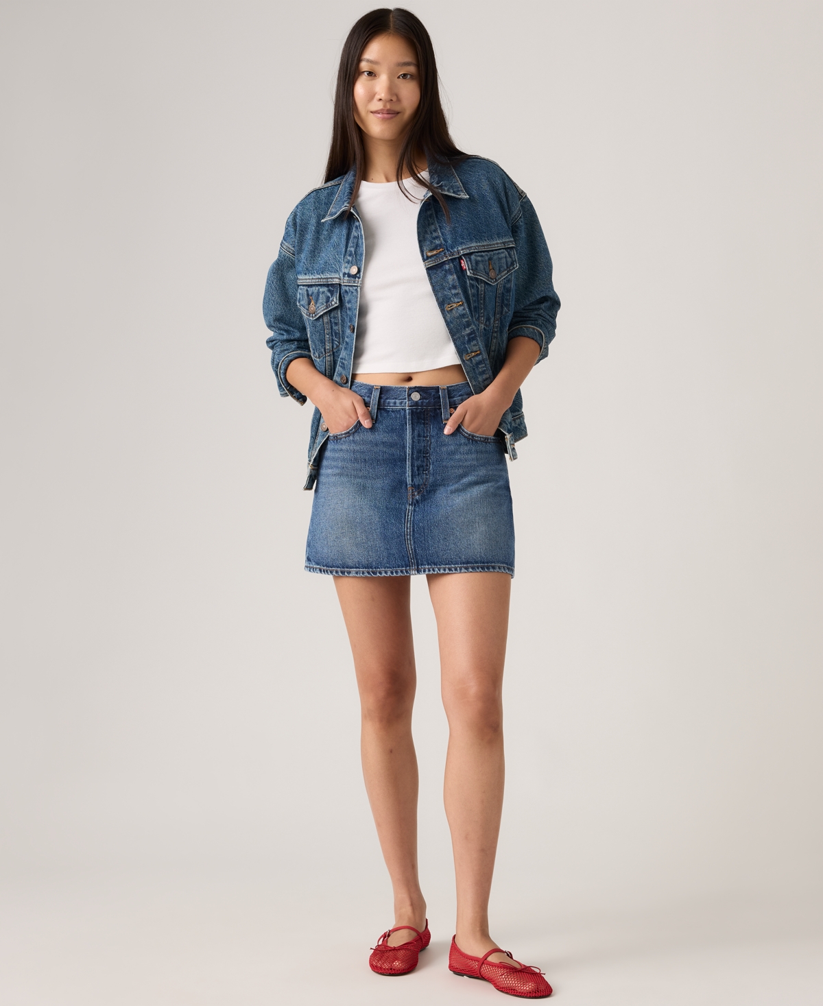Click here for Levis Womens Icon Cotton Denim Skirt - Beautiful T... prices