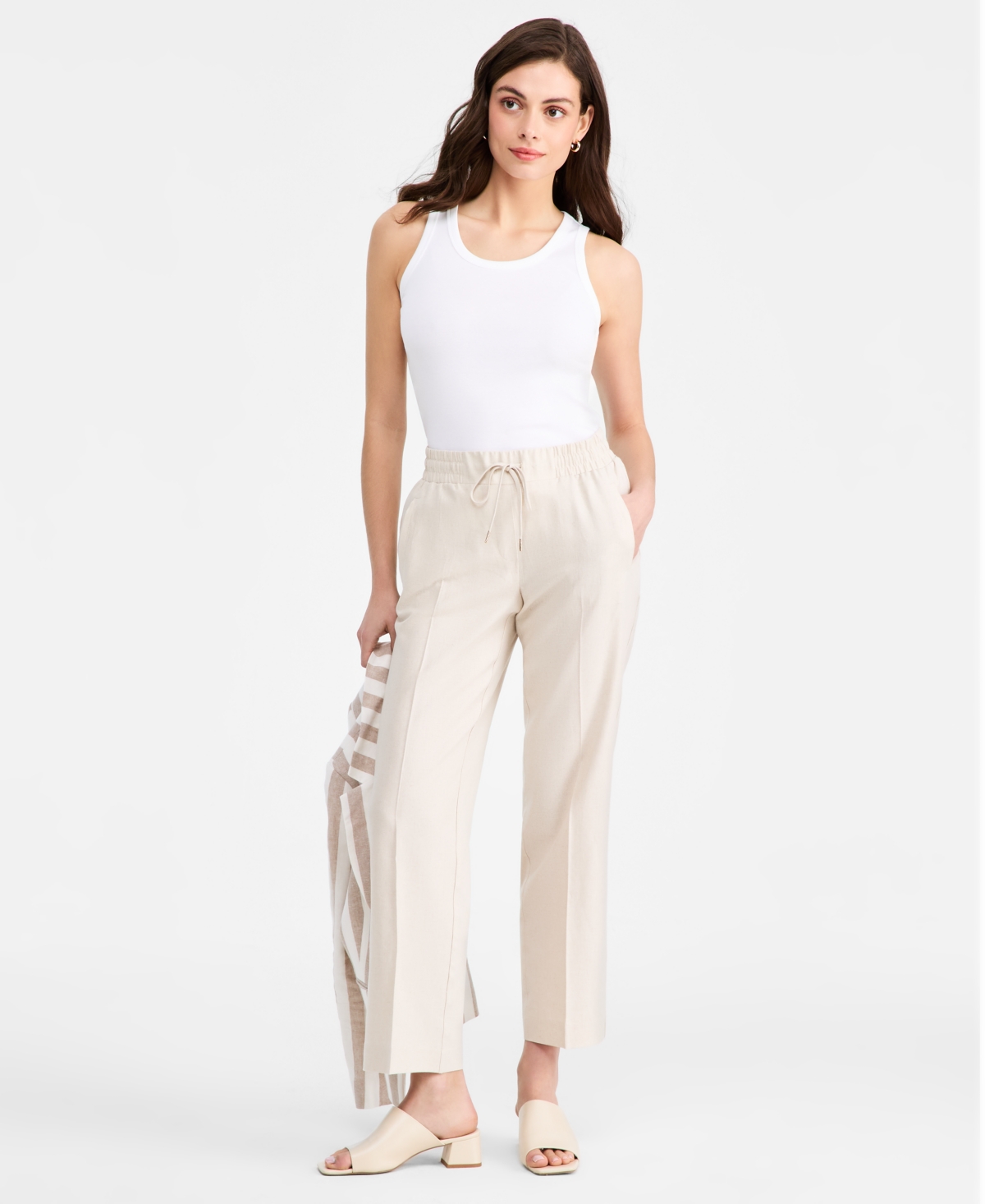 Click here for Jones New York Womens Pull-On Pants - Natural Ston... prices