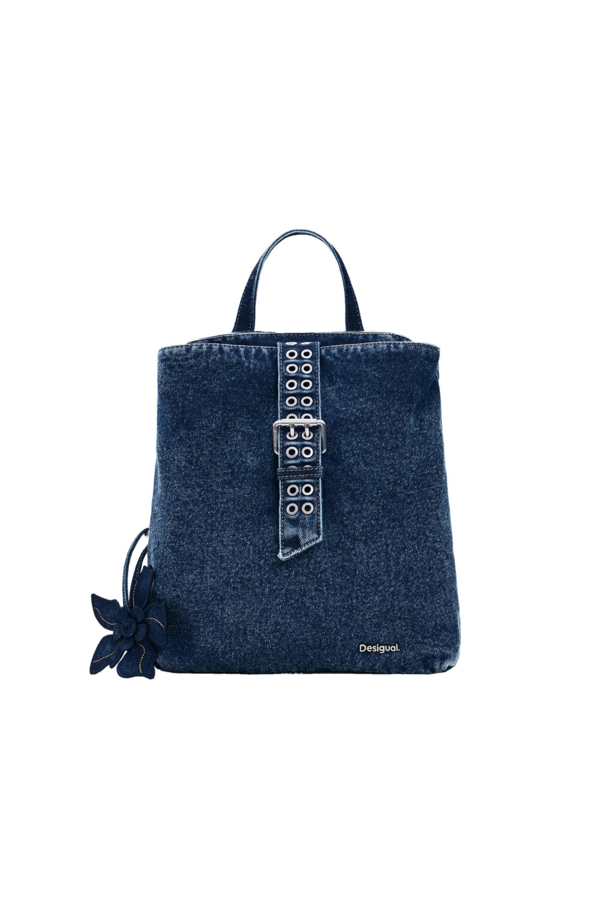 Click here for Desigual Womens Small denim floral backpack - Dark... prices