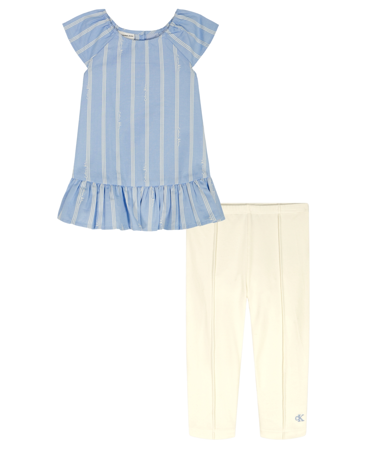 Click here for Calvin Klein Girls 4-6X Striped Denim Tunic and Ca... prices