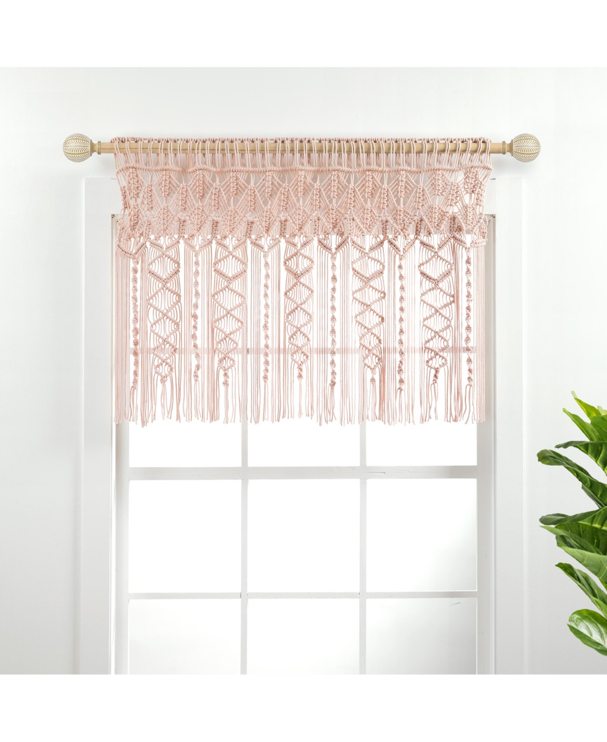 Click here for Lush Decor Boho Macrame Textured Cotton Valance Cu... prices