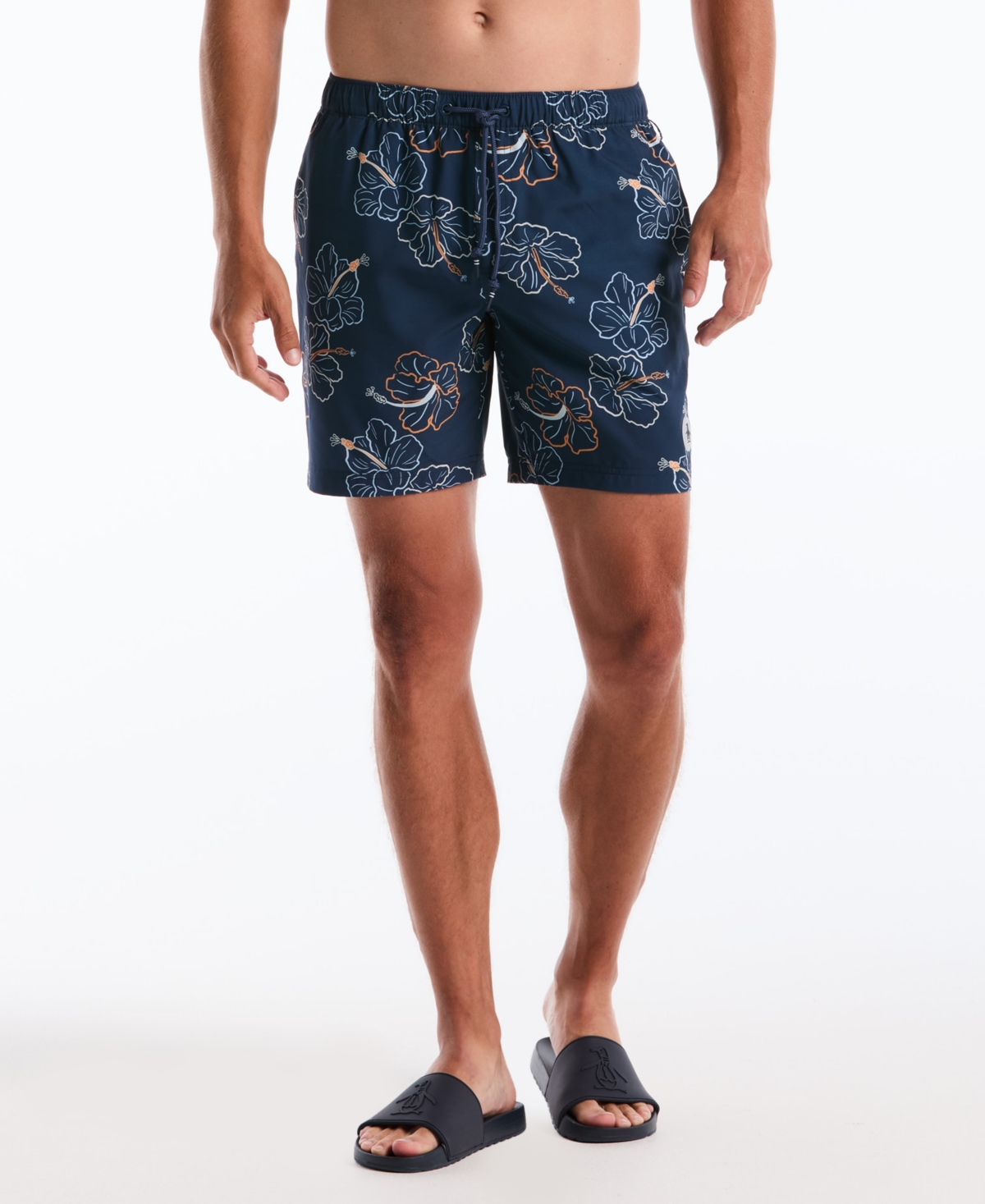 Click here for Original Penguin Mens Hibiscus Flower Print 7 Swim... prices