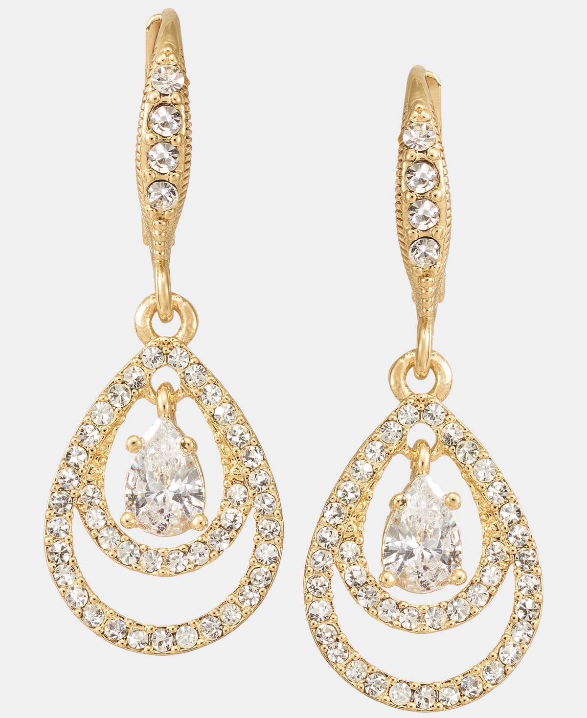 Click here for Givenchy Cubic Zirconia Orbital Drop Earrings - Wh... prices
